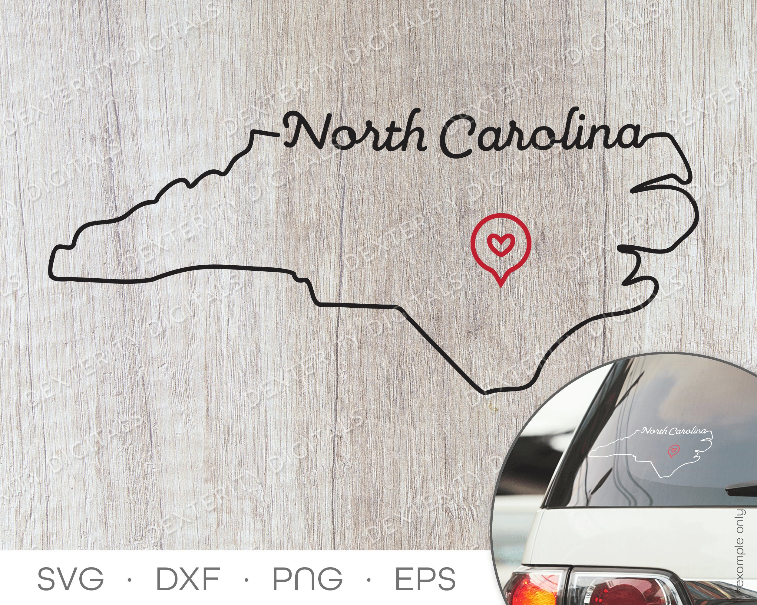 North Carolina SVG USA State Design SVG Cut File for - Etsy