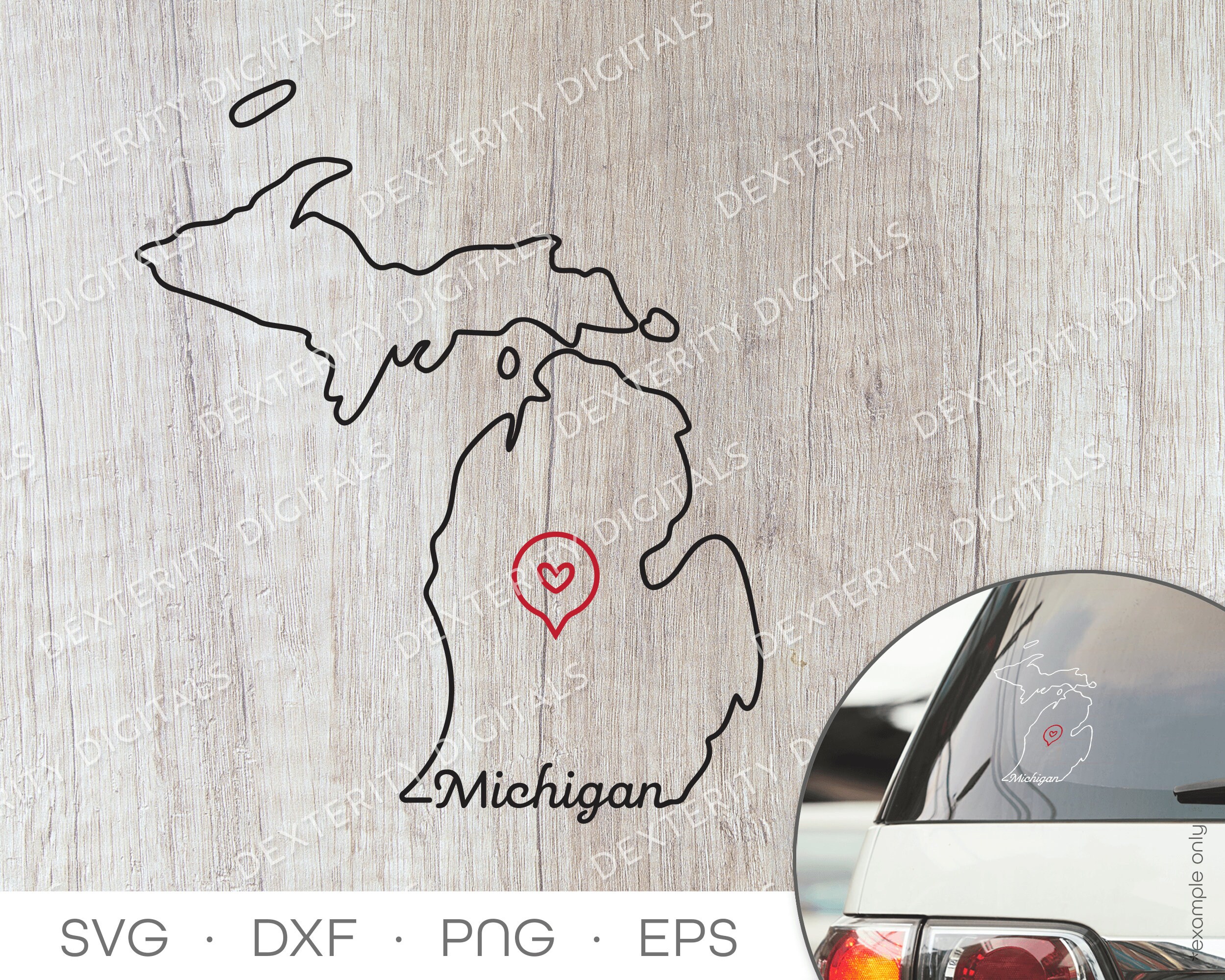 Michigan SVG USA State Design SVG Cut File for Cricut, Silhouette ...