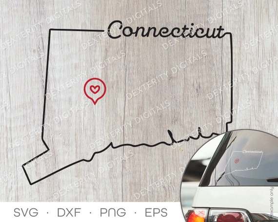 Connecticut SVG USA State Design SVG Cut File for Cricut | Etsy
