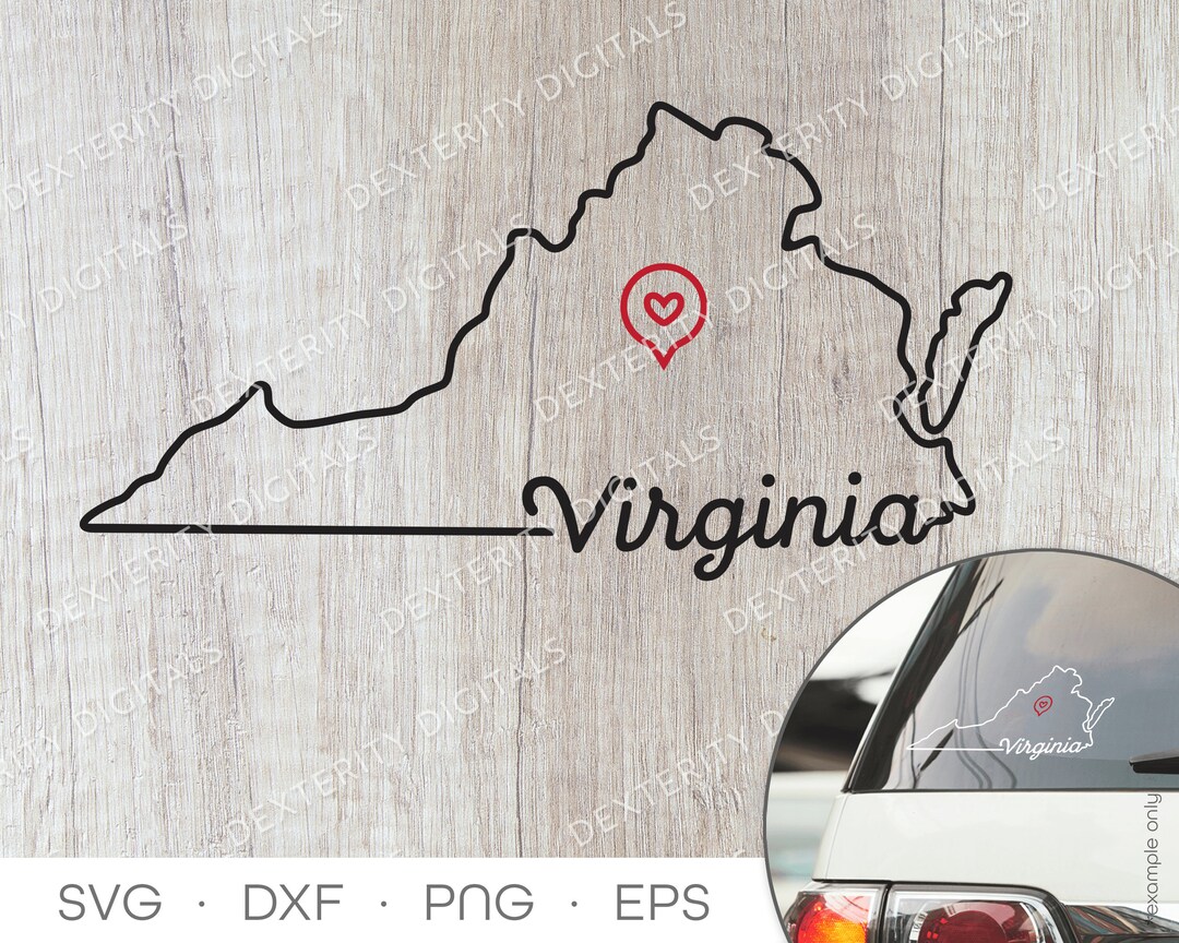 Virginia SVG USA State Design SVG Schnittdatei für Cricut - Etsy Österreich