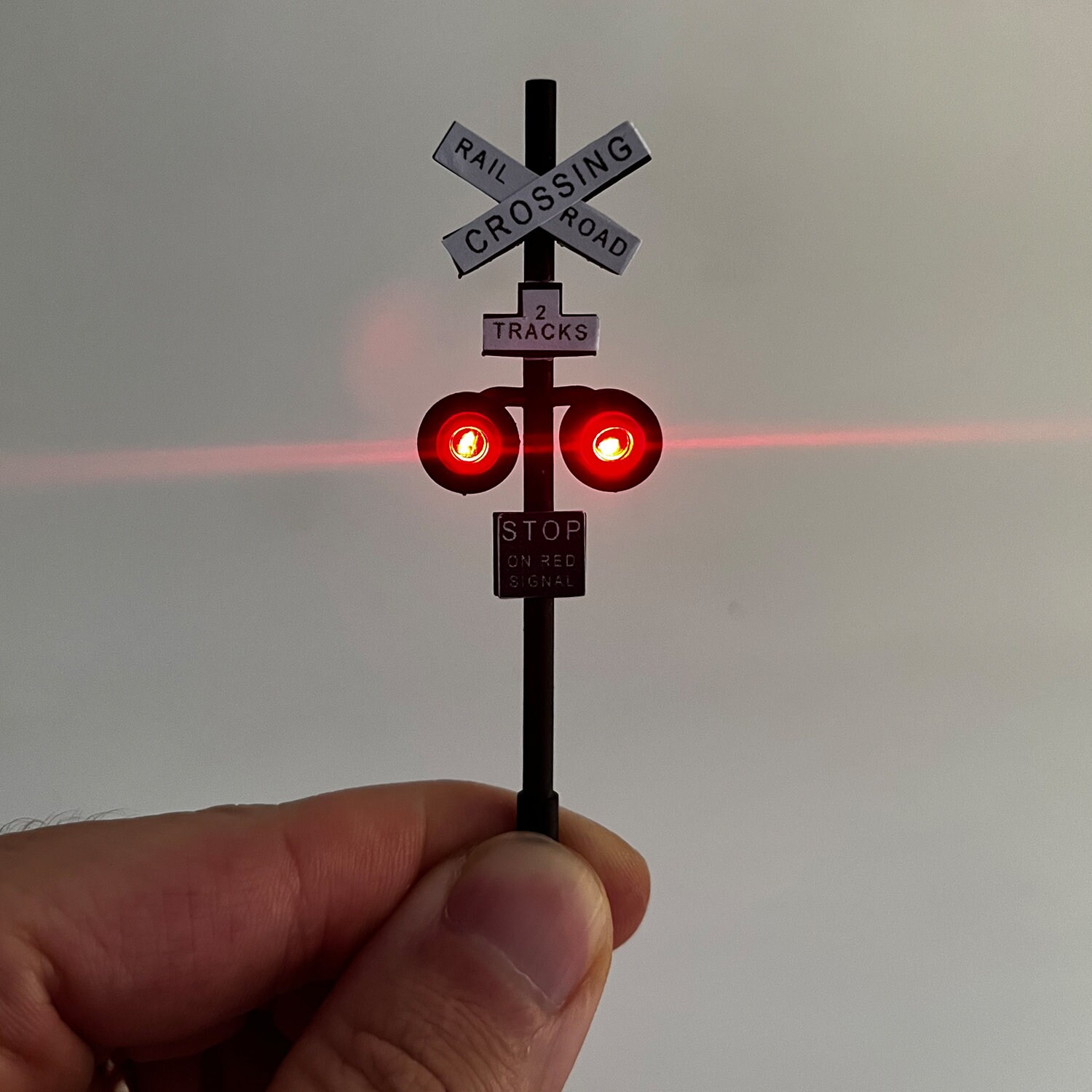 FS Railroad Crossing Traffic Light Signal With Red Micro Led Model ...