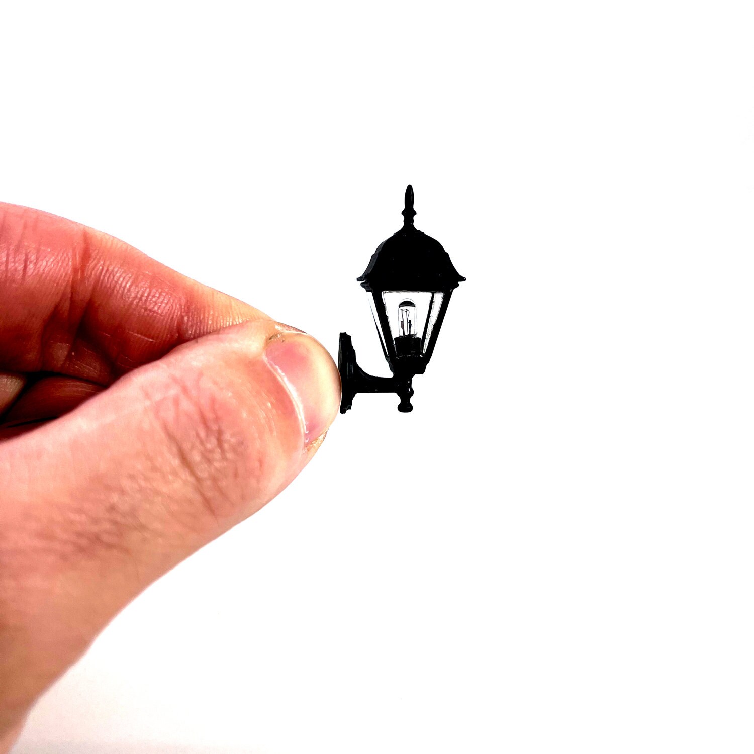 Black Wall Lamppost for Cribs and Dioramas With 12v Warm Light Micro ...