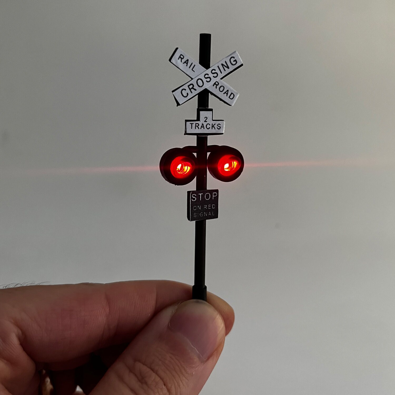 FS Railroad Crossing Traffic Light Signal With Red Micro Led Model ...