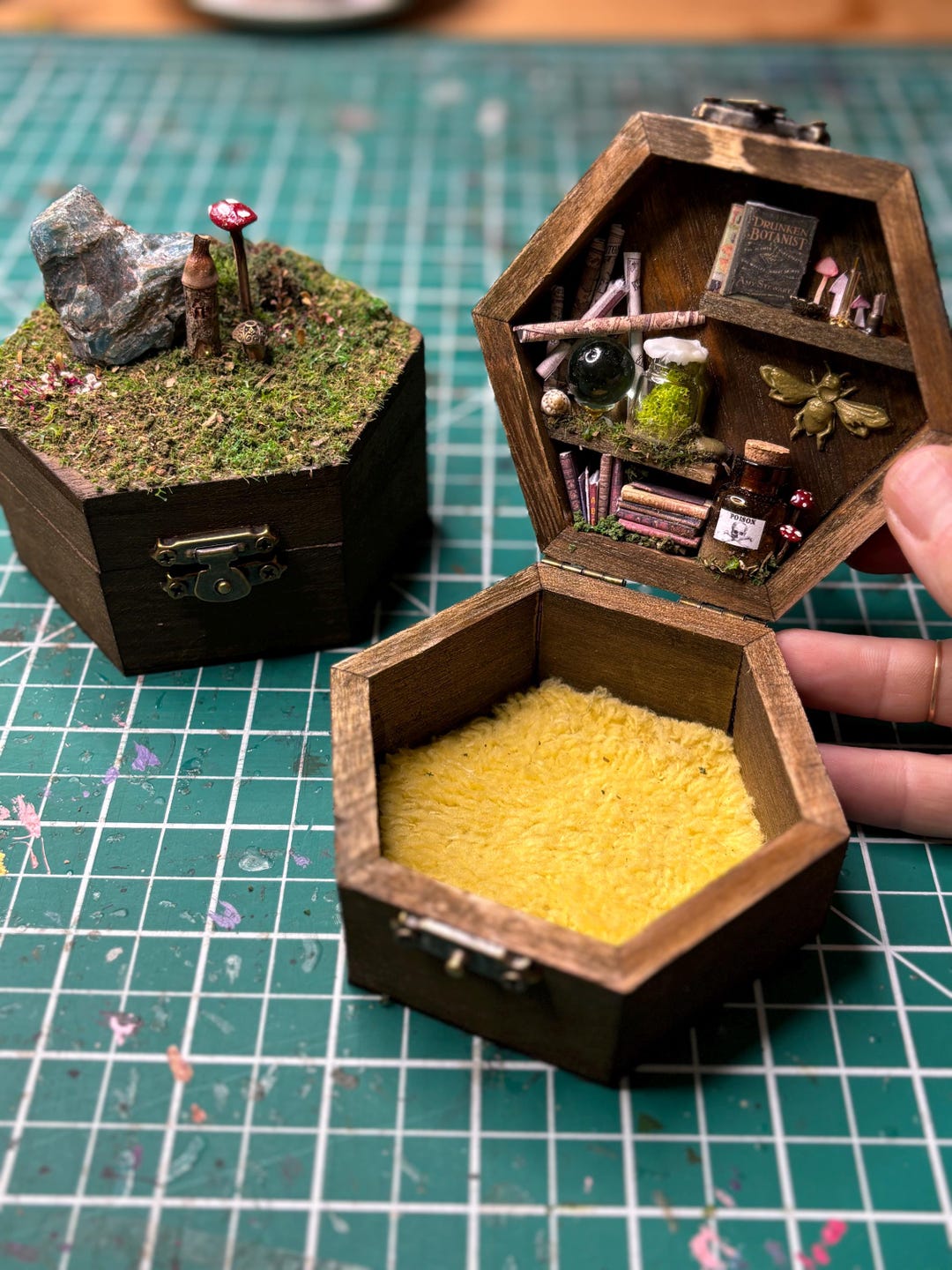 Miniature Trinket Dish, Handmade Fairy Art, Secret World Miniature ...