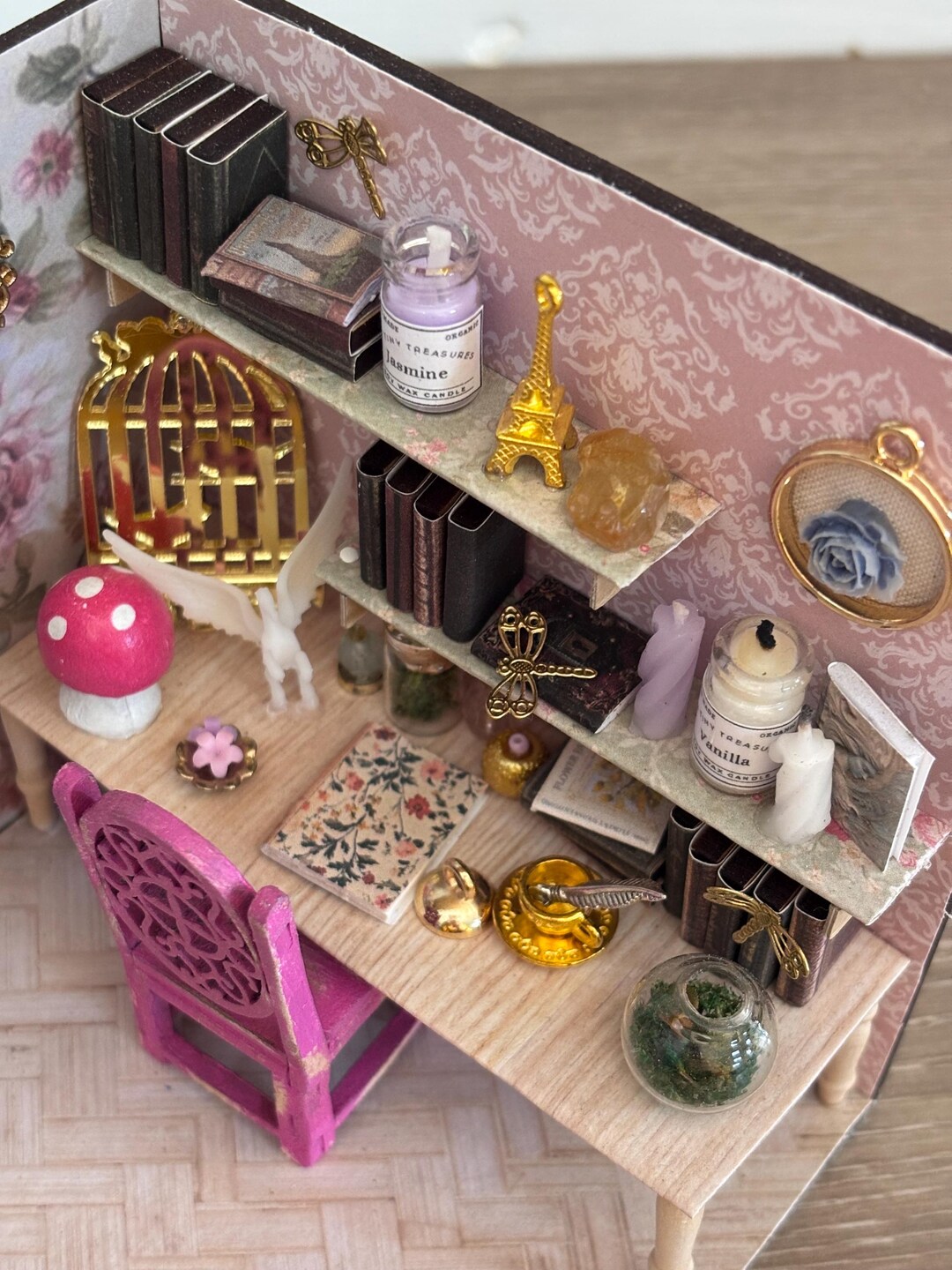 Miniature Book Shelf Room Box - Book Shelf Miniature - Etsy