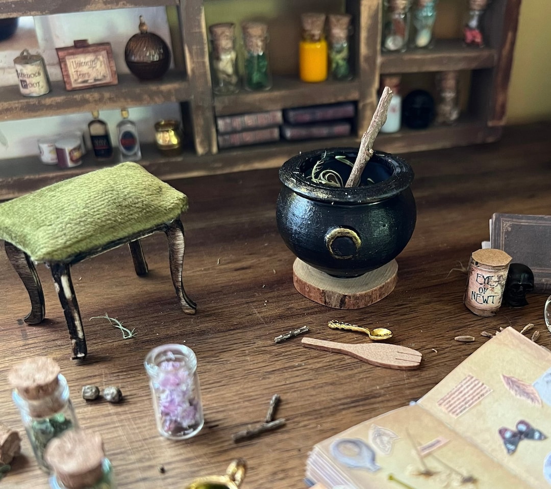 Miniature Cauldron , Miniature Furniture, Gothic Miniature, Witches ...