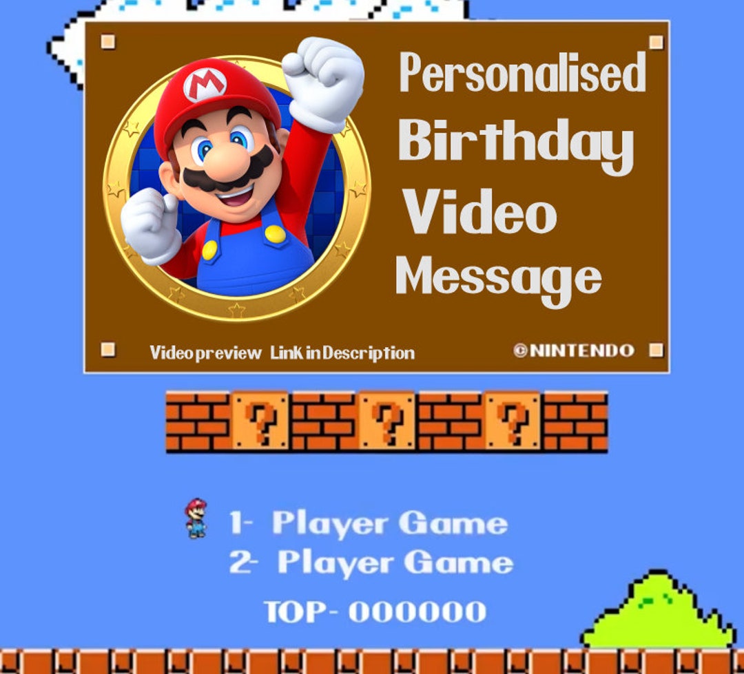 Super Mario - Personalised Birthday Video Message - Etsy