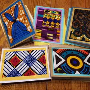 African Fabric Greeting Cards – Blank (5 Pack) - Etsy