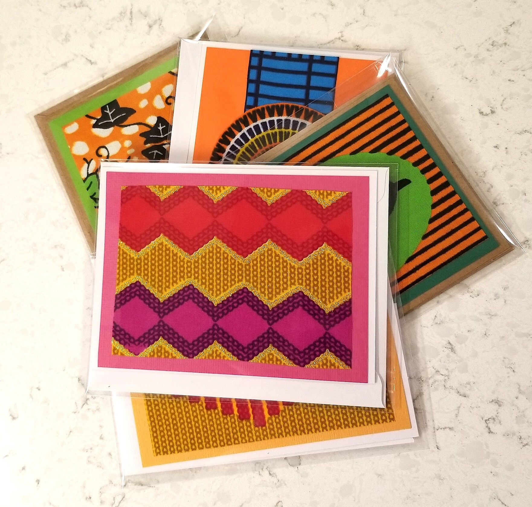 African Fabric Greeting Cards – Blank (5 Pack) - Etsy
