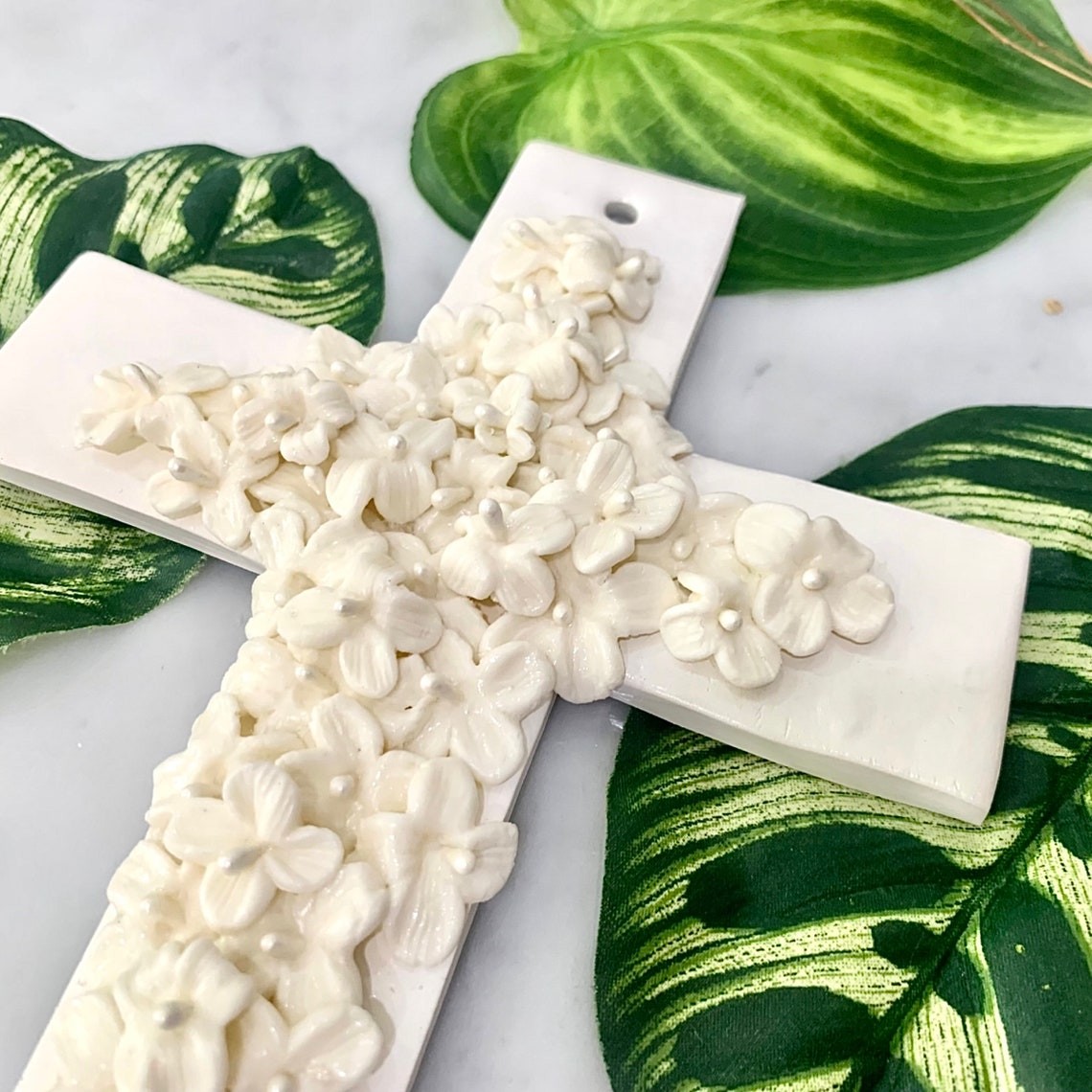 Personalized Floral Cross Clay Wall Crucifix Sculpture - Etsy