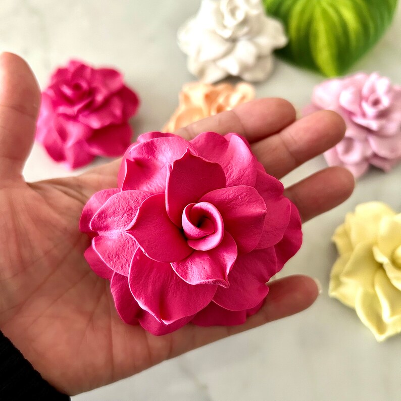 Wall Sculpture Flowers Polymer Clay Rose 3D Wall Art Clay - Etsy