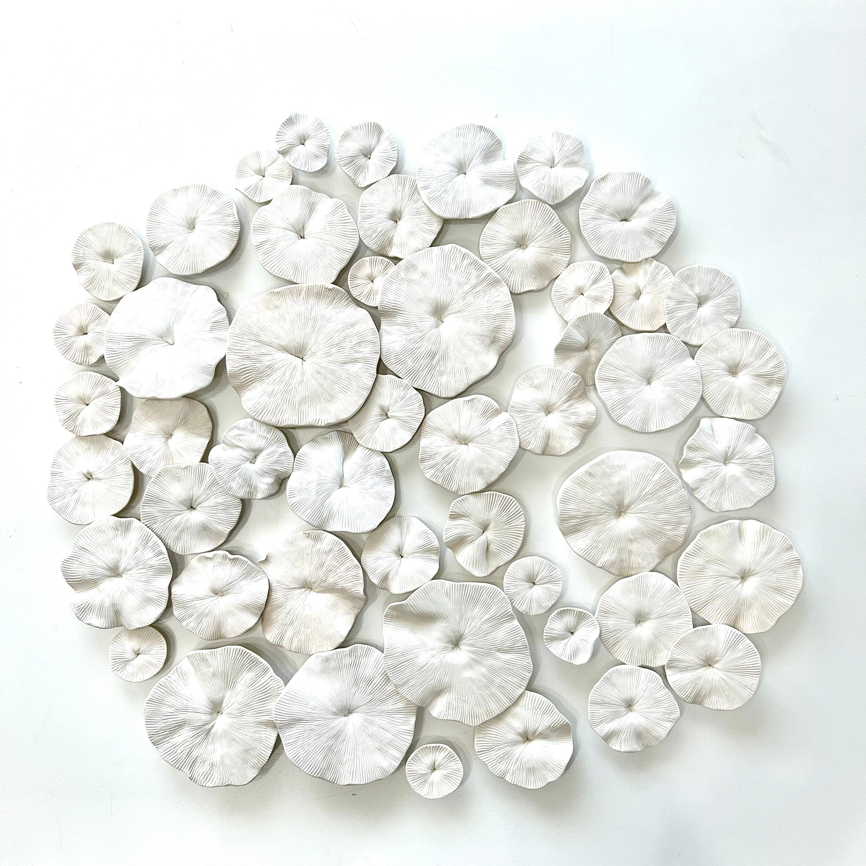 Wall Sculpture, Modern Clay Wall Art Coral Wall Sculpture Mushrooms, 3D ...