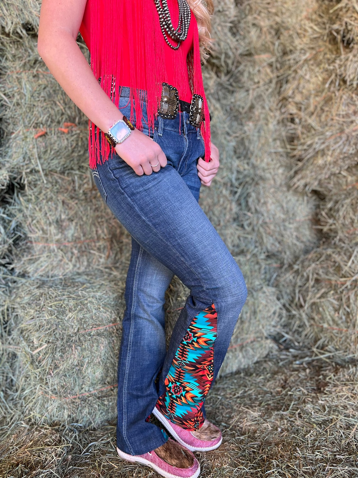 Flare Jeans With Insert more Colors - Etsy