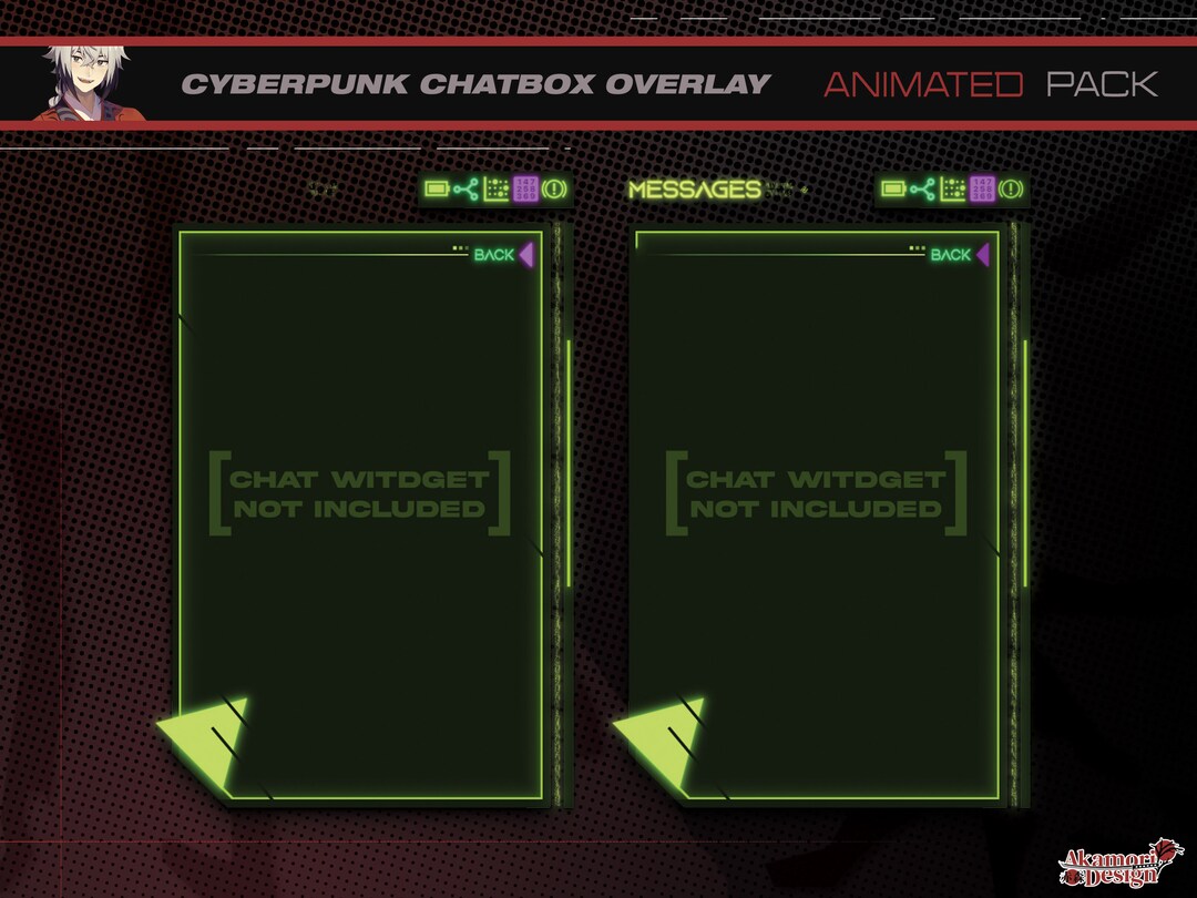 Green Animated Cyberpunk Chatbox | Minimal Glitch, Glow Type Chat Box ...