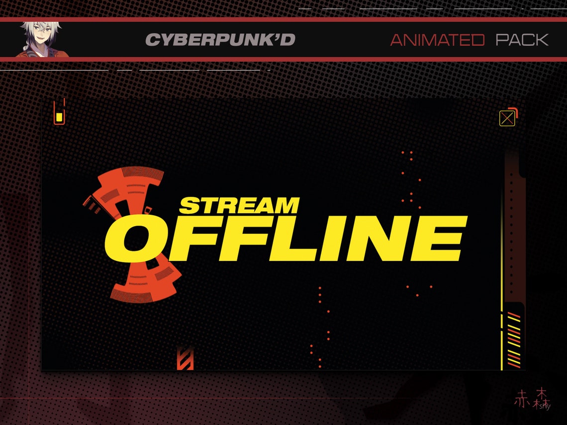 Cyberpunk Digital Futuristic Techy Animated Twitch Pack | BLK/RED/YLW ...