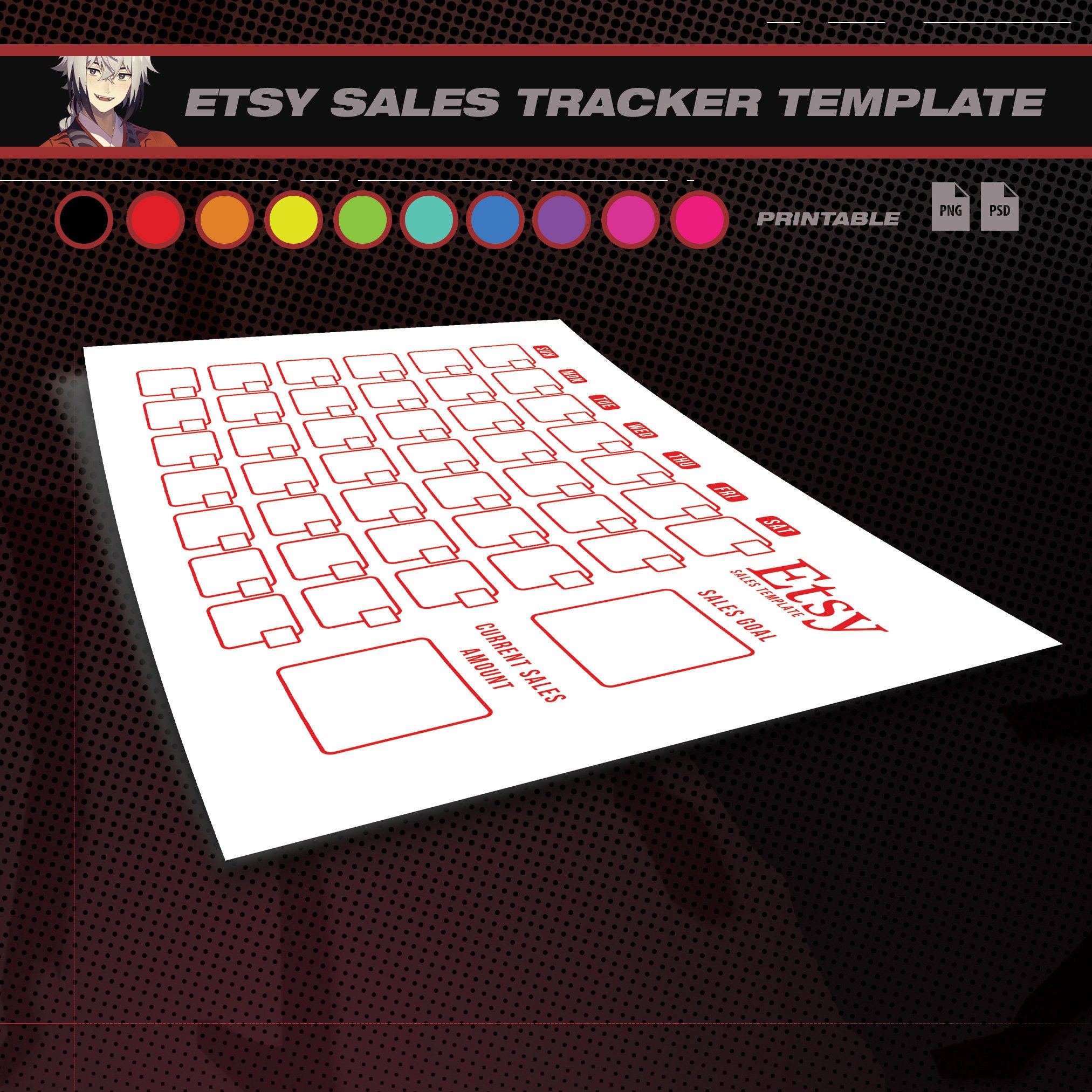 Printable Sales Tracker, Monthly Etsy Orders, Etsy Order Tracker, Etsy ...