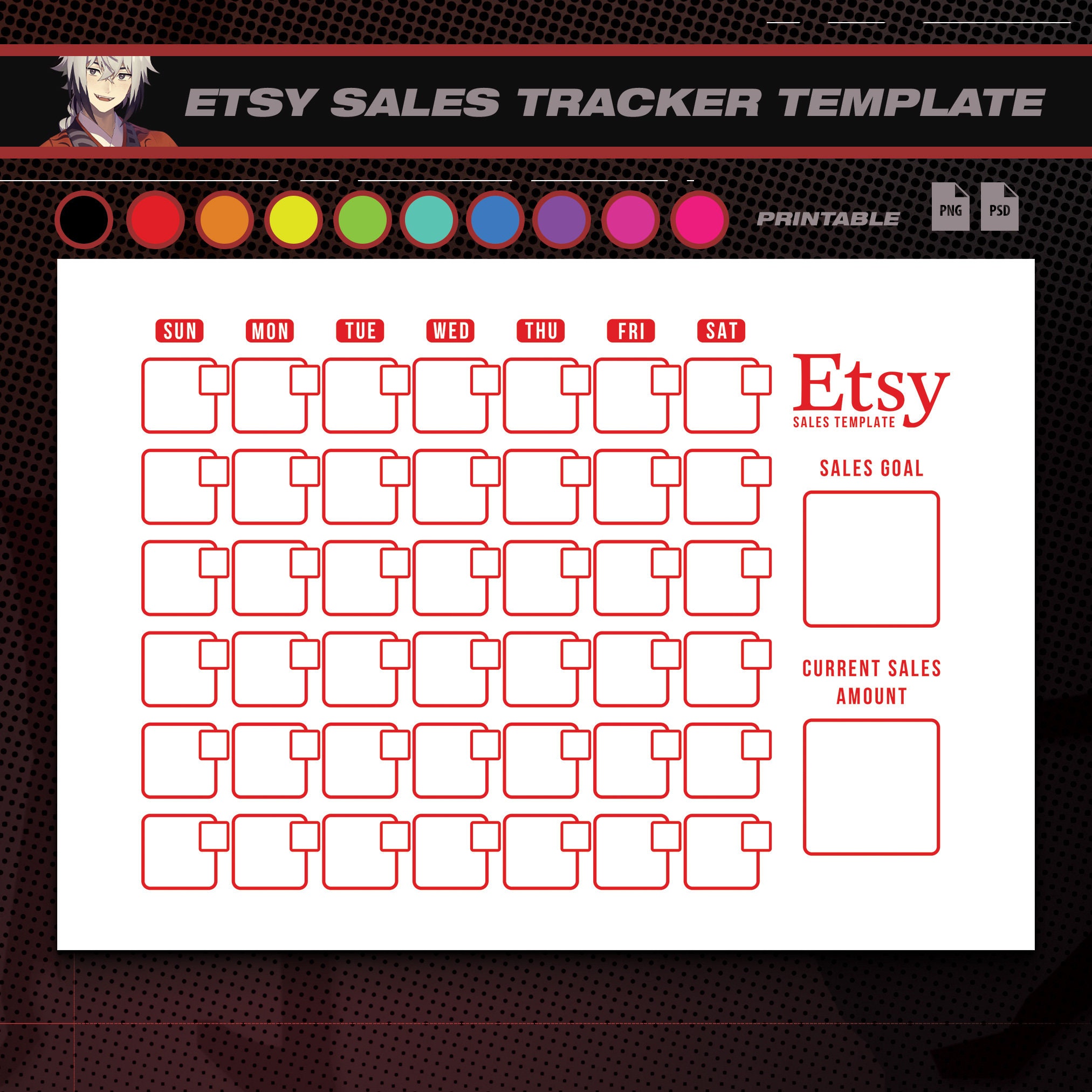 Printable Sales Tracker, Monthly Etsy Orders, Etsy Order Tracker, Etsy ...