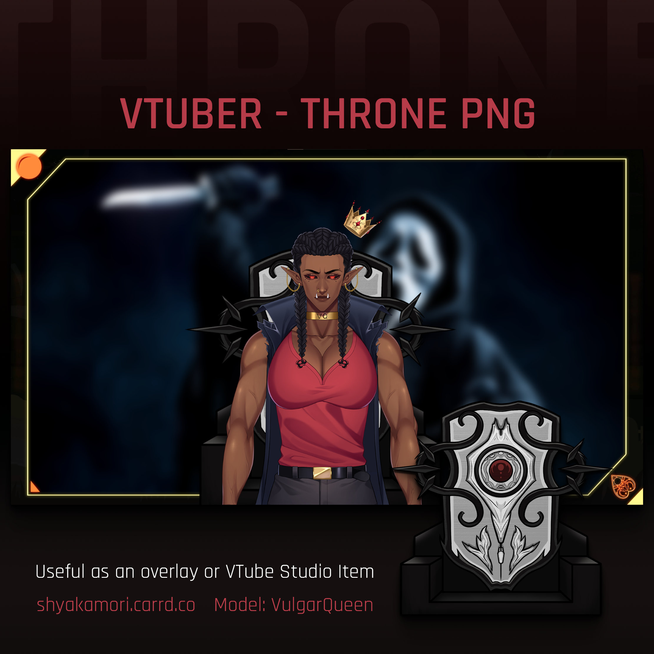 Vtuber Throne Asset, Vtube Studio Item , Gothic Overlay, Stream Assets ...