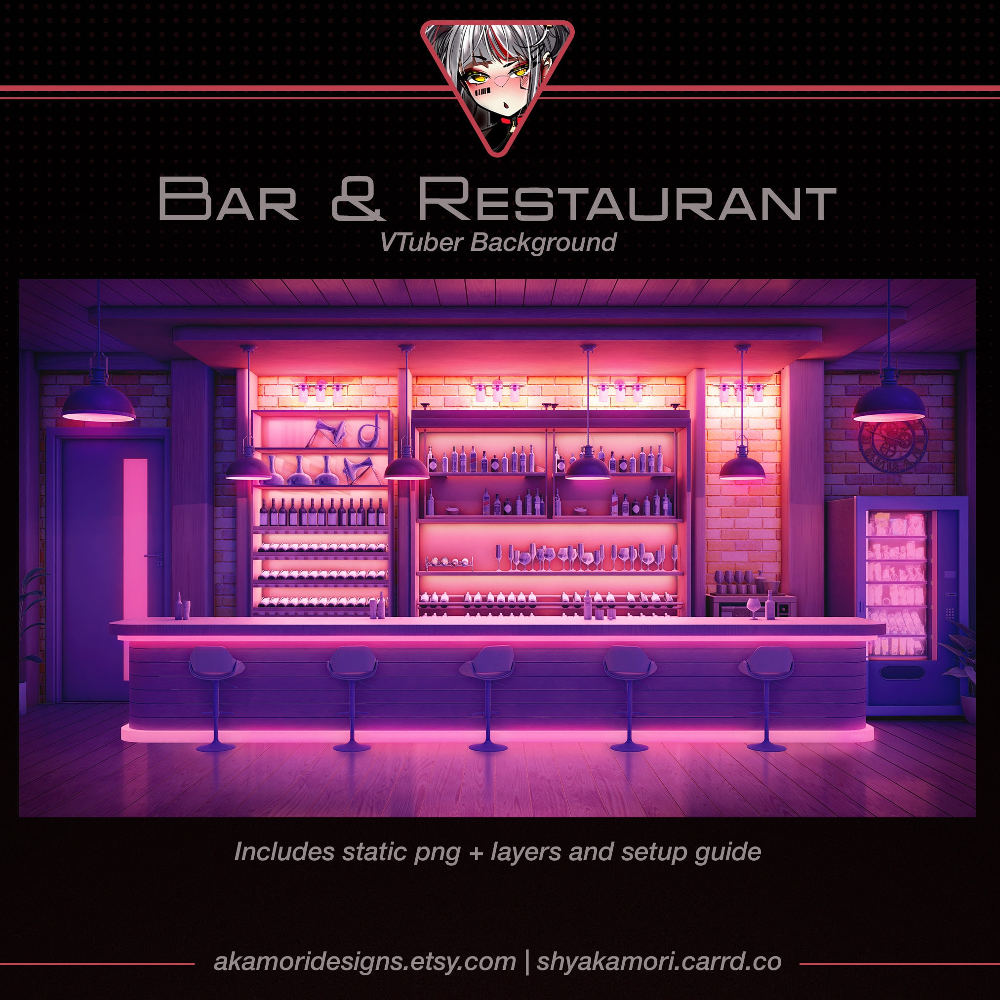 Vtuber Background Pack, Ambient Bar Room, Cosy Night Restaurant ...