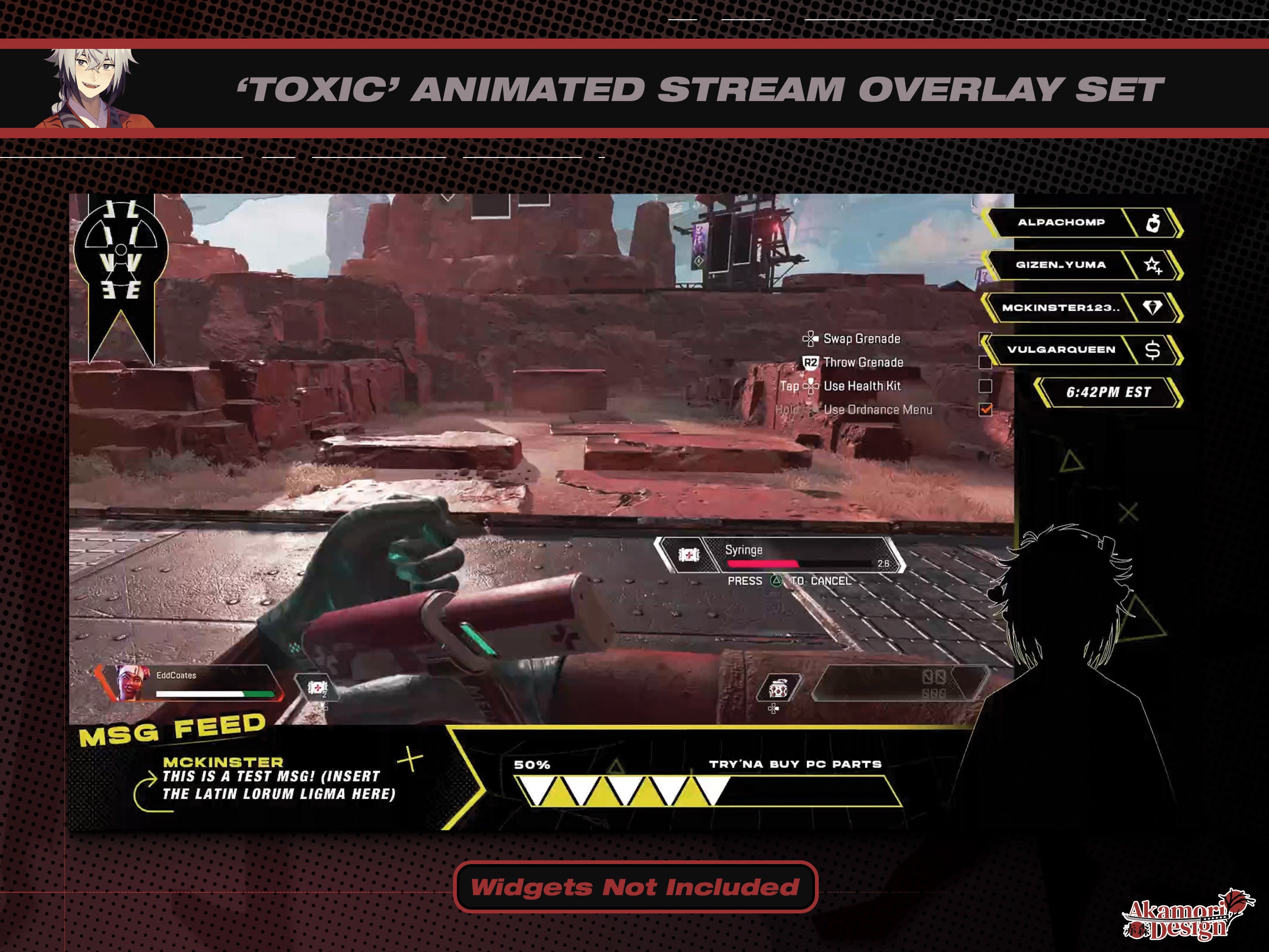 Toxic Techy Themed Animated Stream Screens | Futuristic, Yellow, Apex ...
