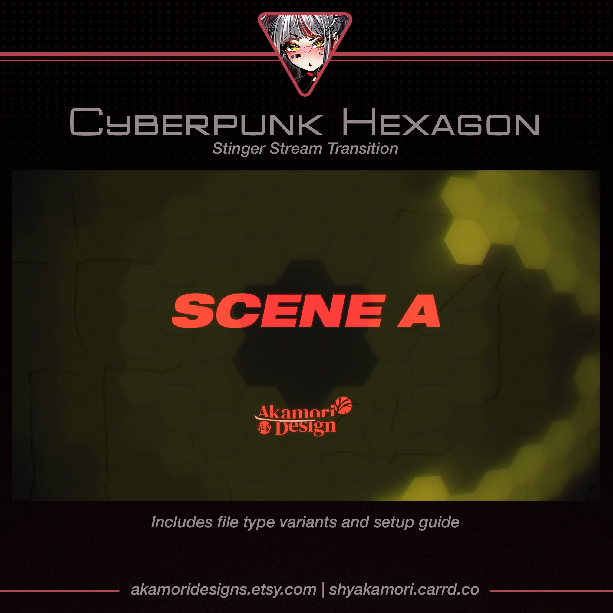 Yellow and Purple Cyberpunk Stinger | Hexagon Stream Transition | OBS ...