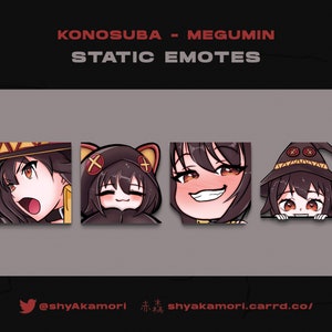 Konosuba Megumin Twitch Emotes Pack || 4 Megumin Konosuba Expressions ...