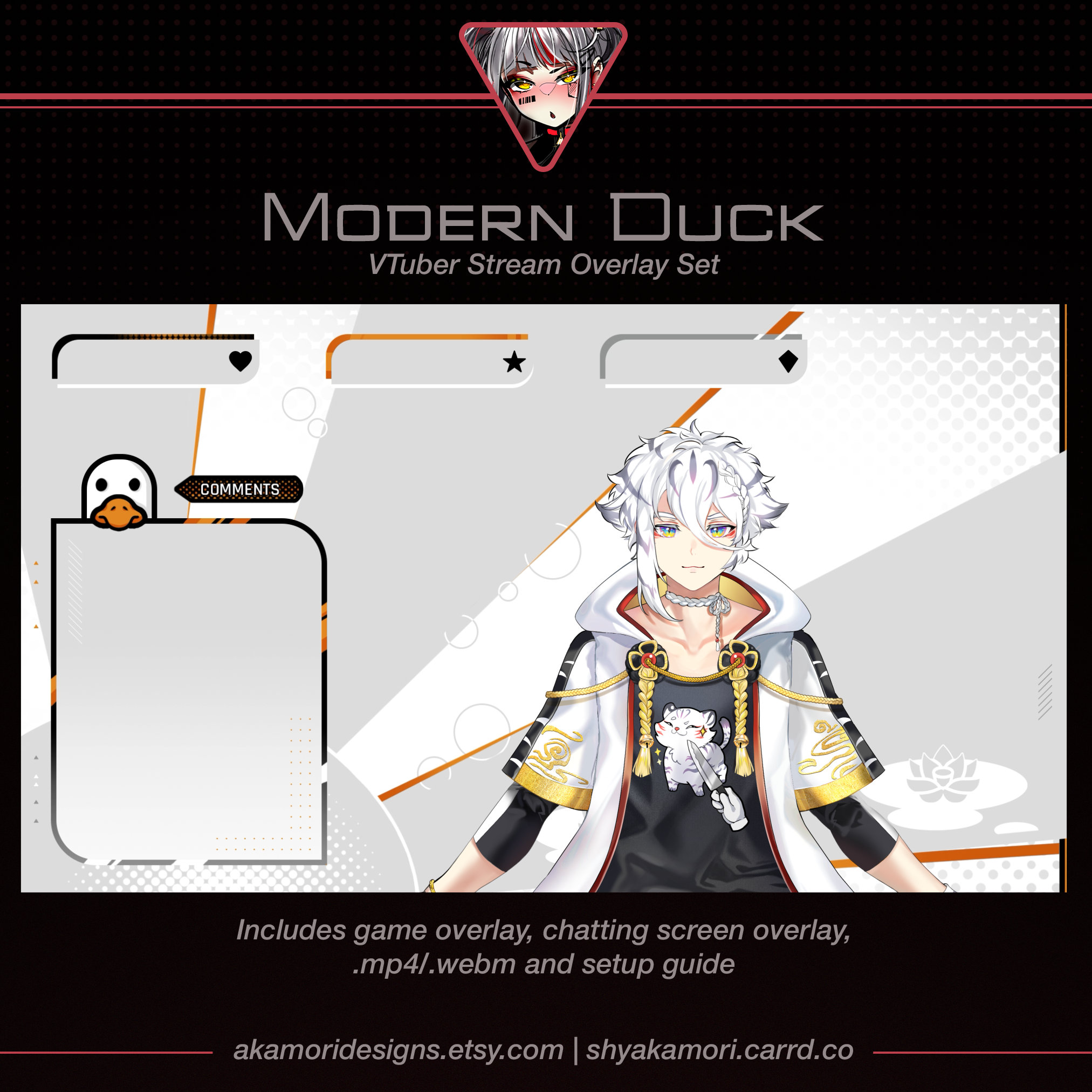 Duck Animated Stream Screens | Futuristic, Modern, Cute Twitch Scenes ...