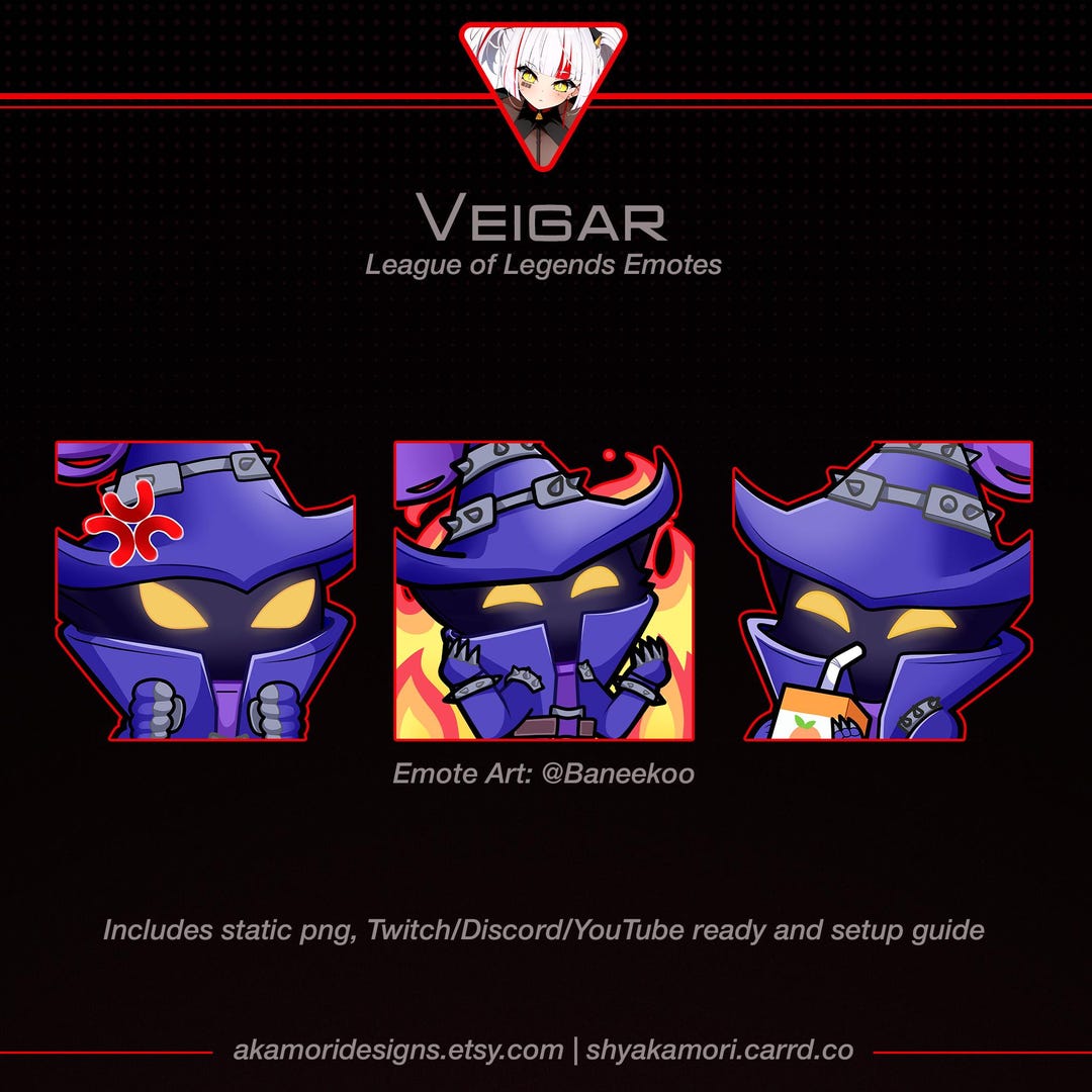 Veigar - Lol 3 Stream Emotes Pack | 3 Emoji Expressions for Twitch ...