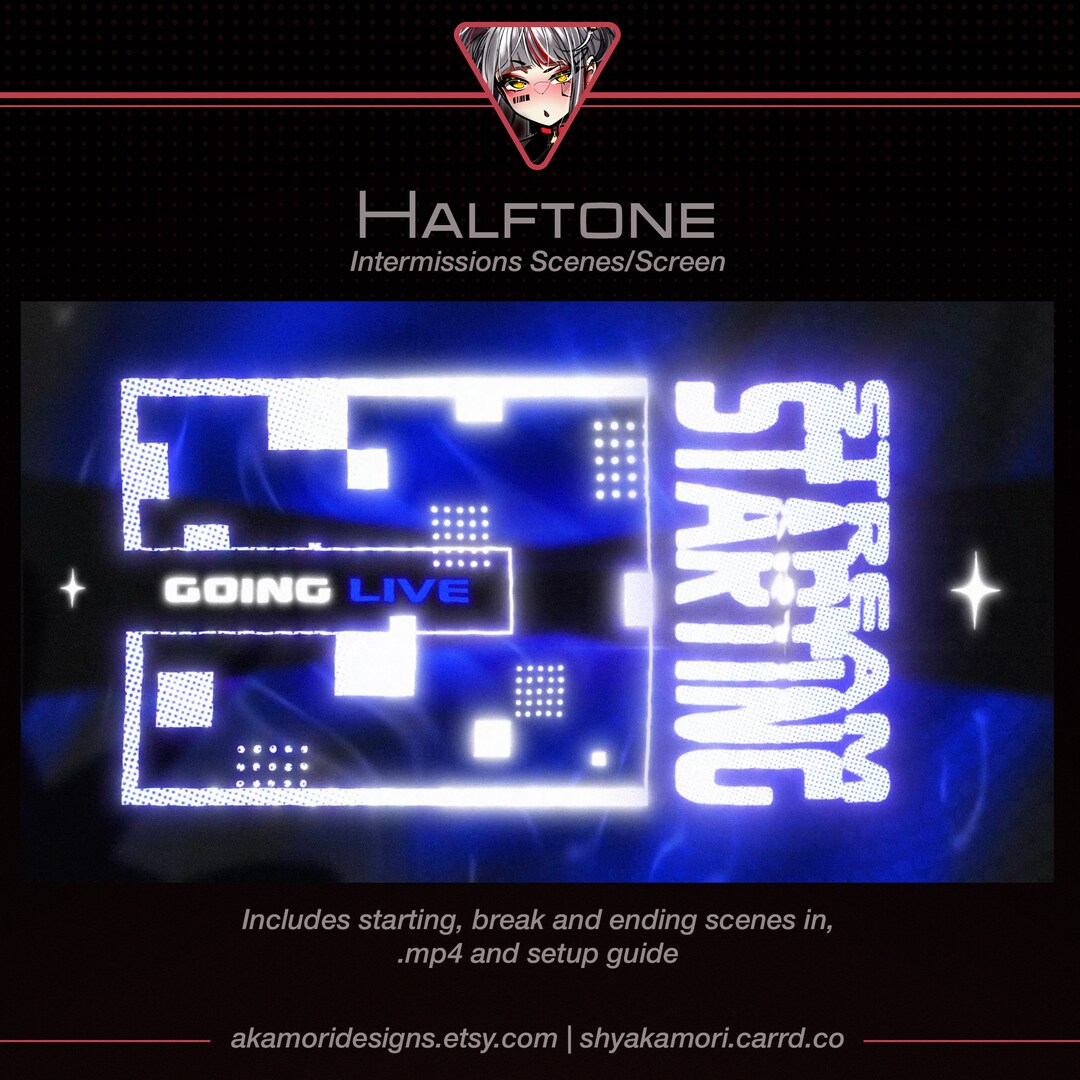 Blue Halftone Themed Intermission Scenes | Animated Techy, Digital ...