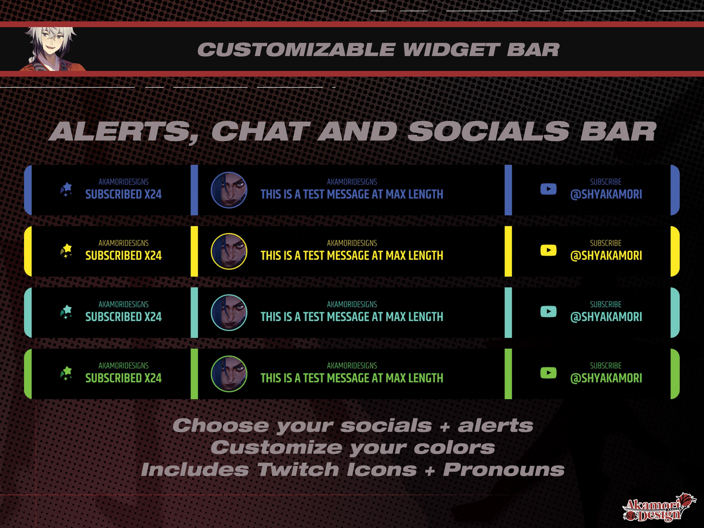 Customizable Widget Bar Custom Chat, Icons, Colors, Pronouns, Events ...