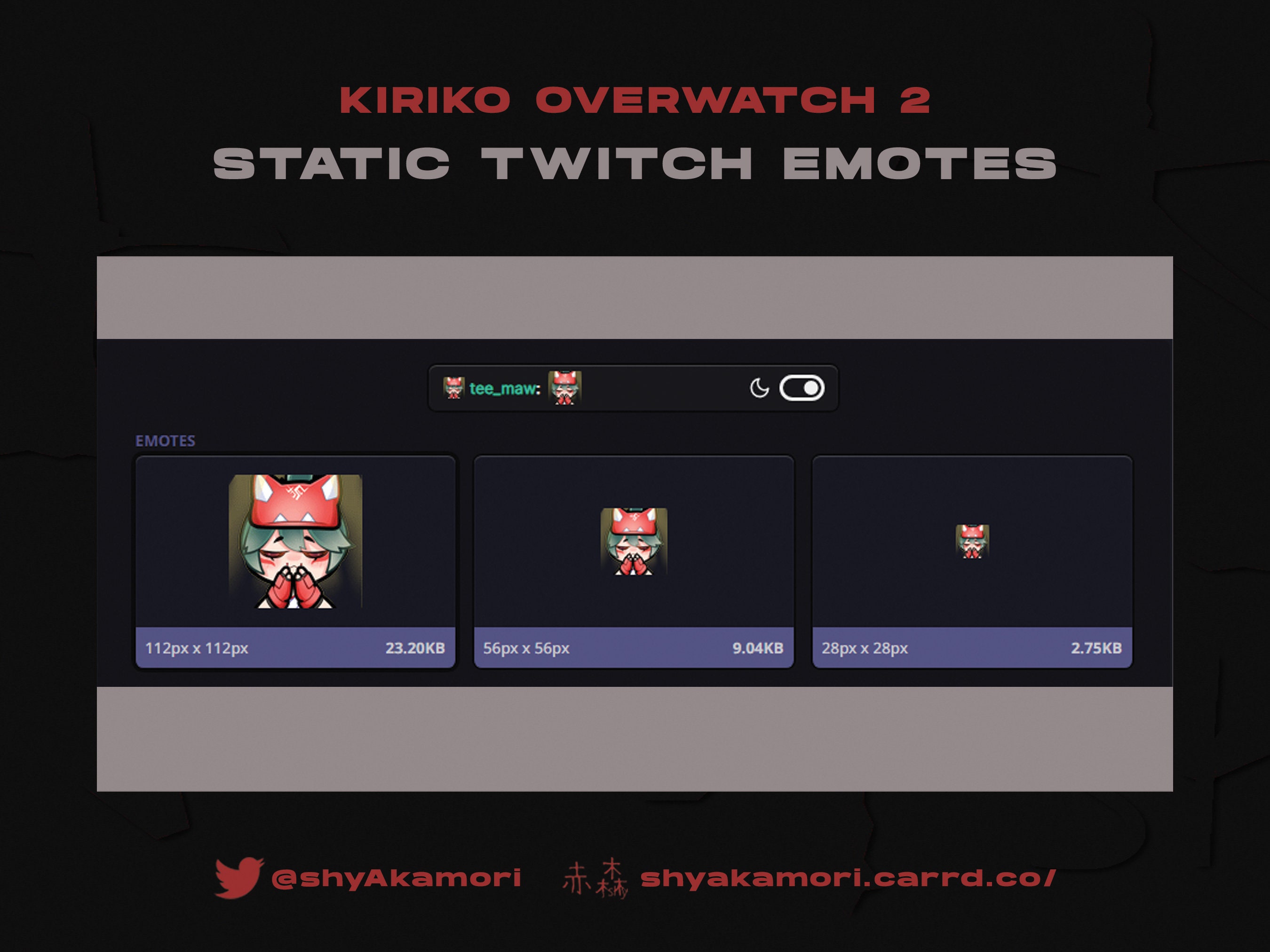 Kiriko Overwatch 2 Twitch Emotes Pack 5 Kiriko OW Expressions for ...