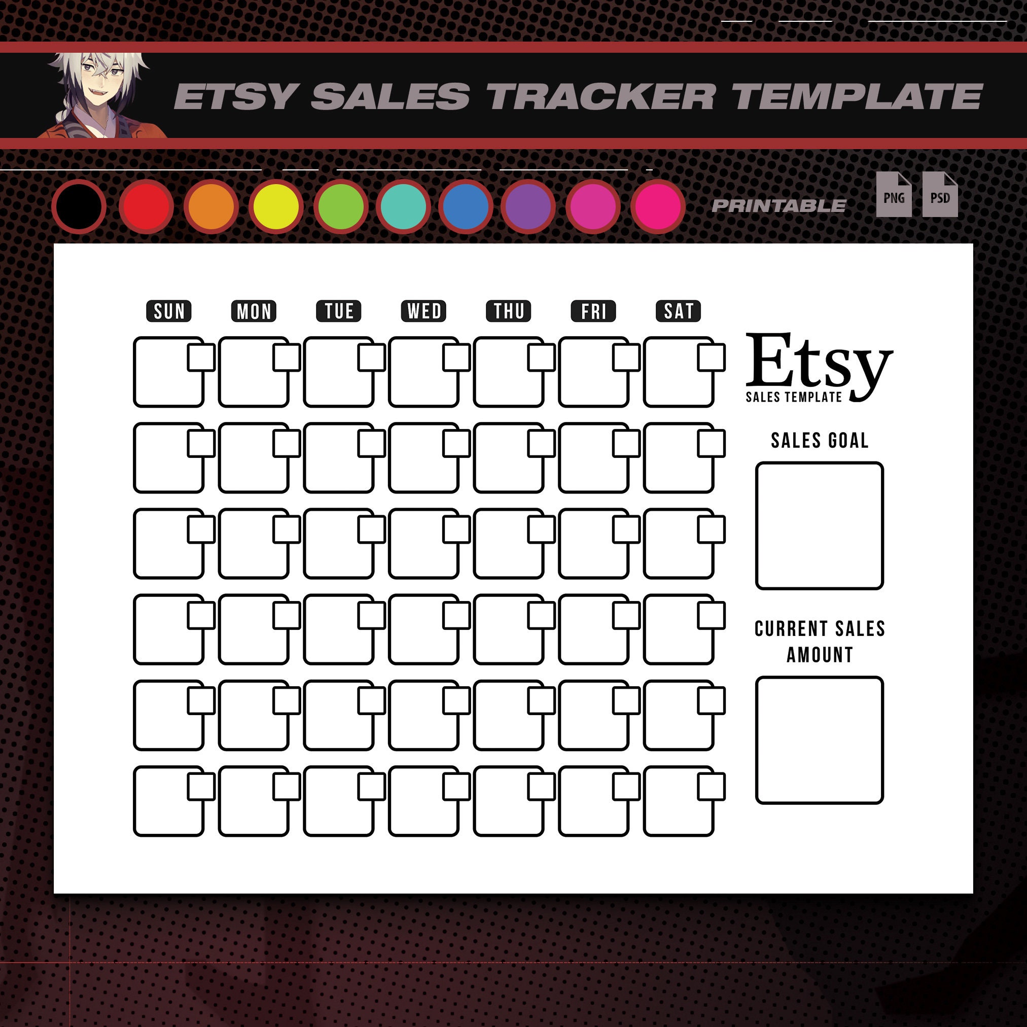 Printable Sales Tracker, Monthly Etsy Orders, Etsy Order Tracker, Etsy ...