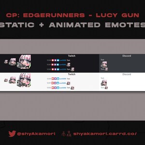 Static and Animated Emotes Set | Cyberpunk Edgerunners Lucy Kushinada ...