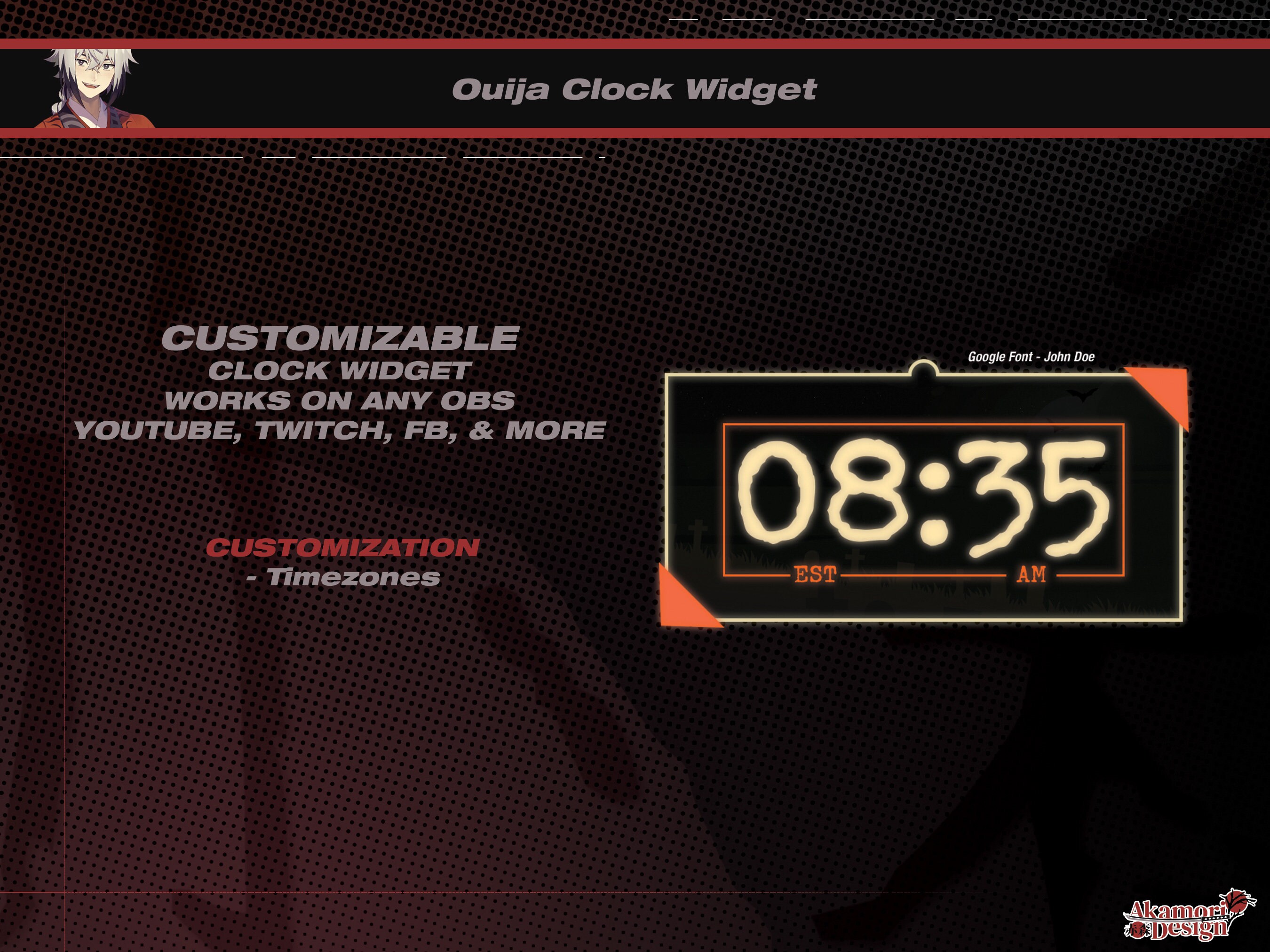 Ouija Clock Widget Alarm Clock Stream Decoration for Streamers, Vtubers ...