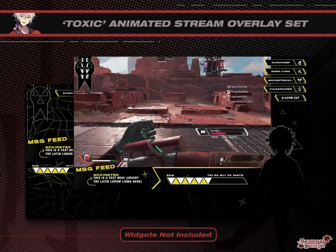 Toxic Techy Themed Animated Stream Screens | Futuristic, Yellow, Apex ...