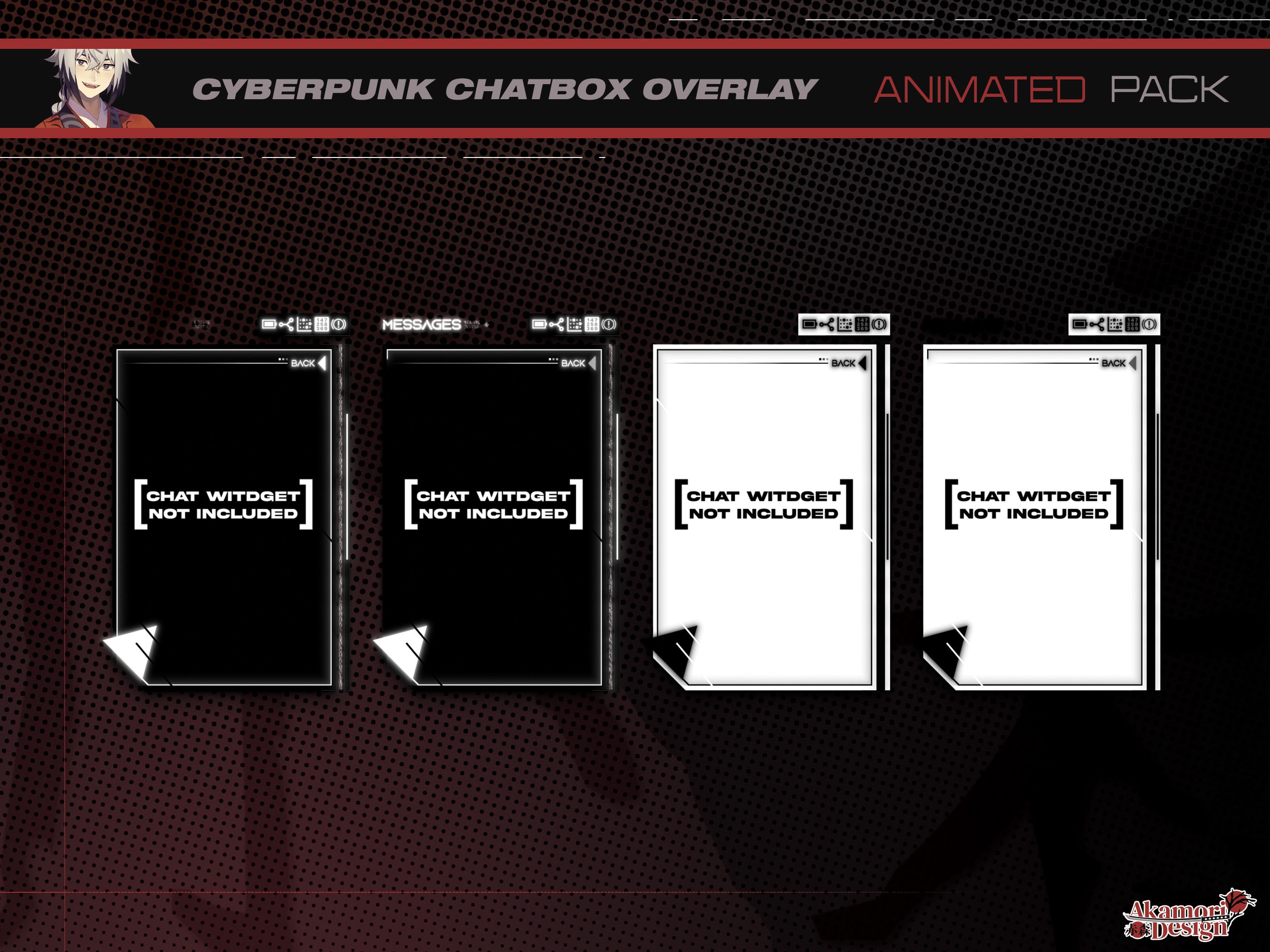 White and Black Animated Cyberpunk Chatbox Minimal Glitch, Glow Type ...