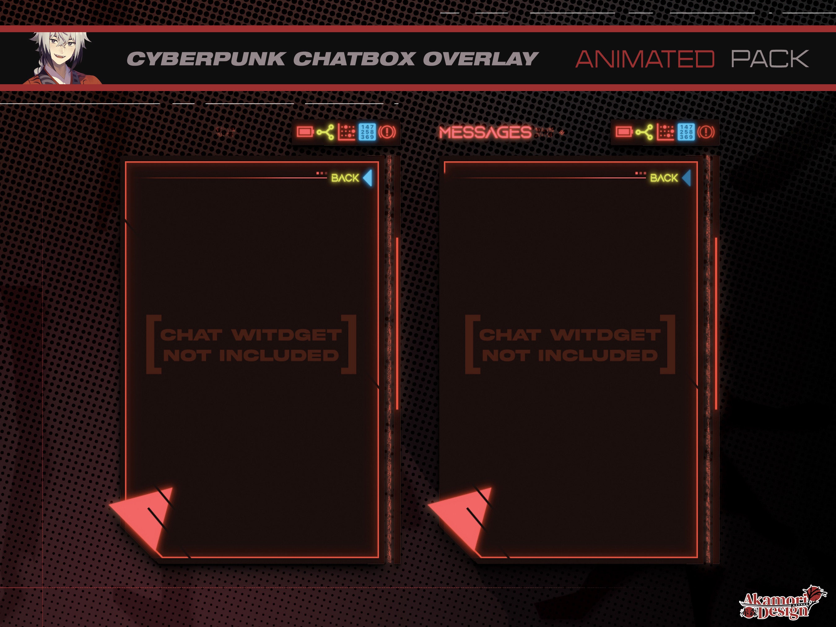 Orange Animated Cyberpunk Chatbox | Minimal Glitch, Glow Type Chat Box ...
