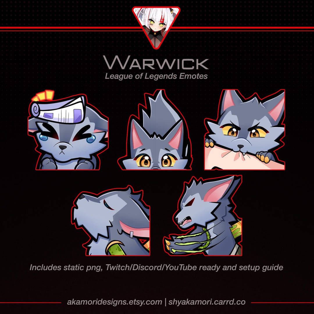 Warwick League of Legends Twitch Emotes Pack | Arcane Lol Jinx Emotes ...