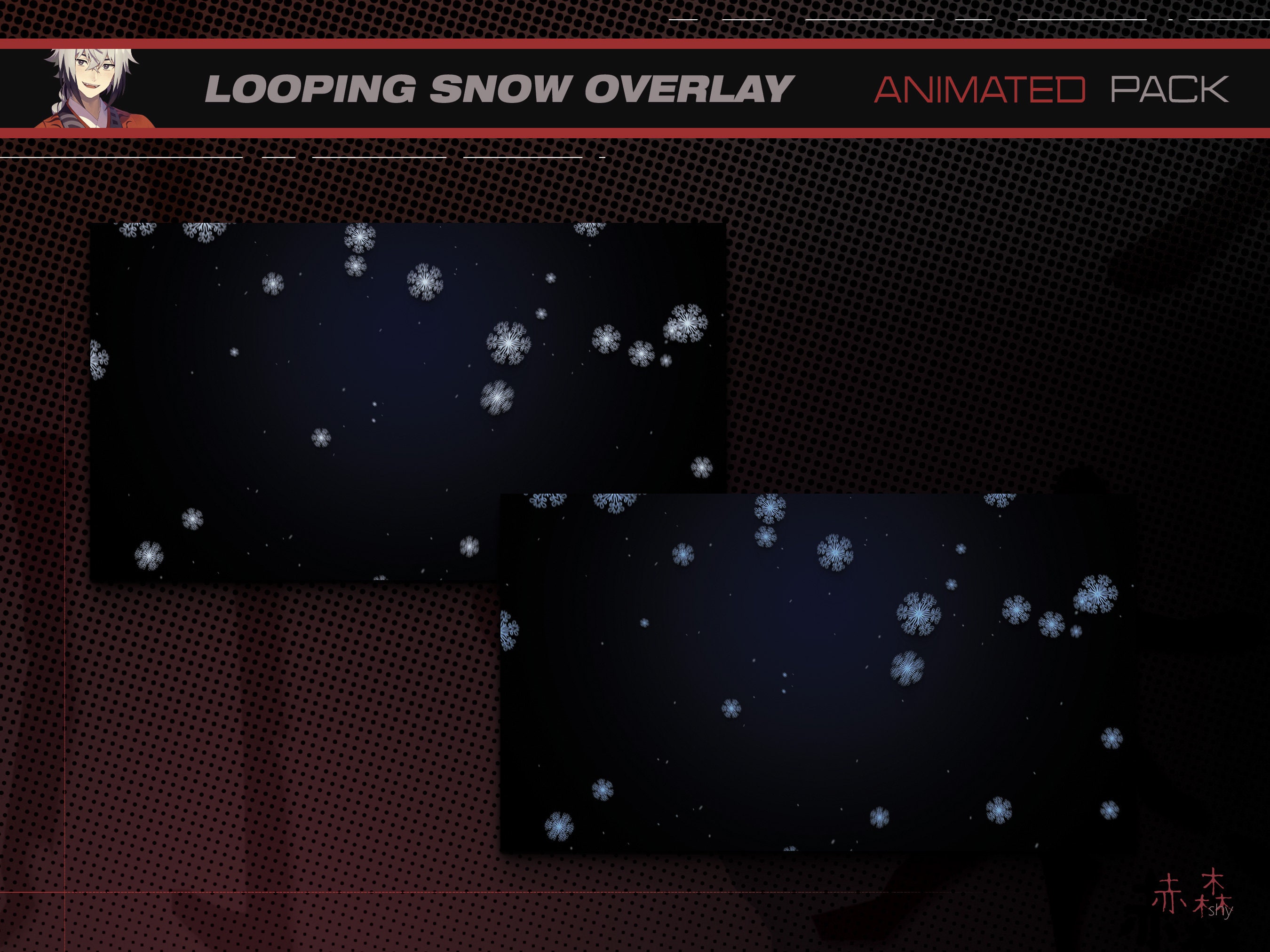 Animated Looping Snow Overlay for Backgrounds | Vtuber Assets | Stream ...