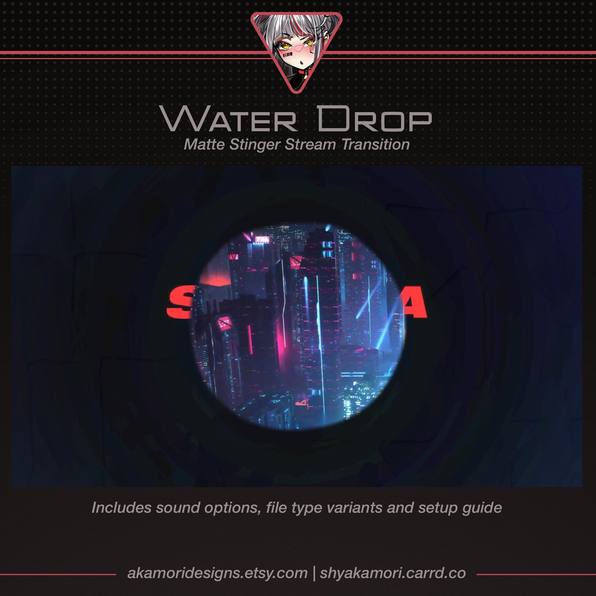 Water Drop and Ripple Track Matte Stinger Transition Ethereal OBS Scene ...