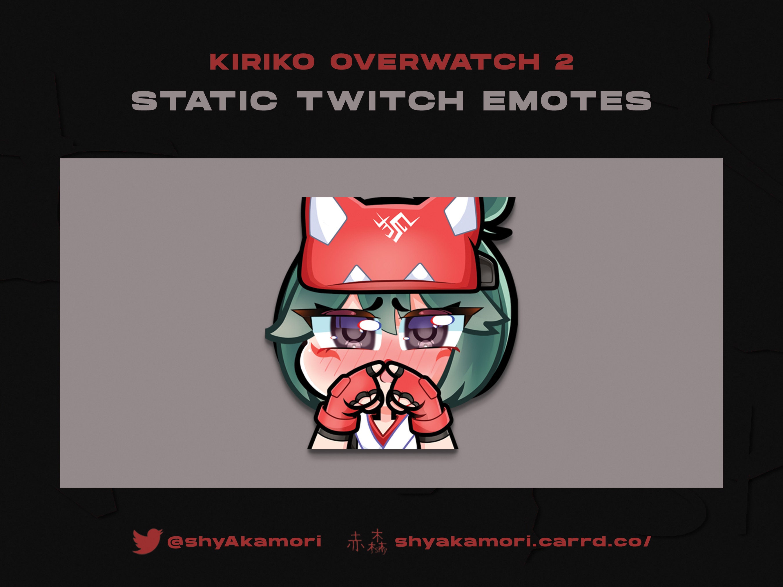 Static Emotes | Kiriko Shy | Overwatch 2 | Twitch, Discord, Youtube ...