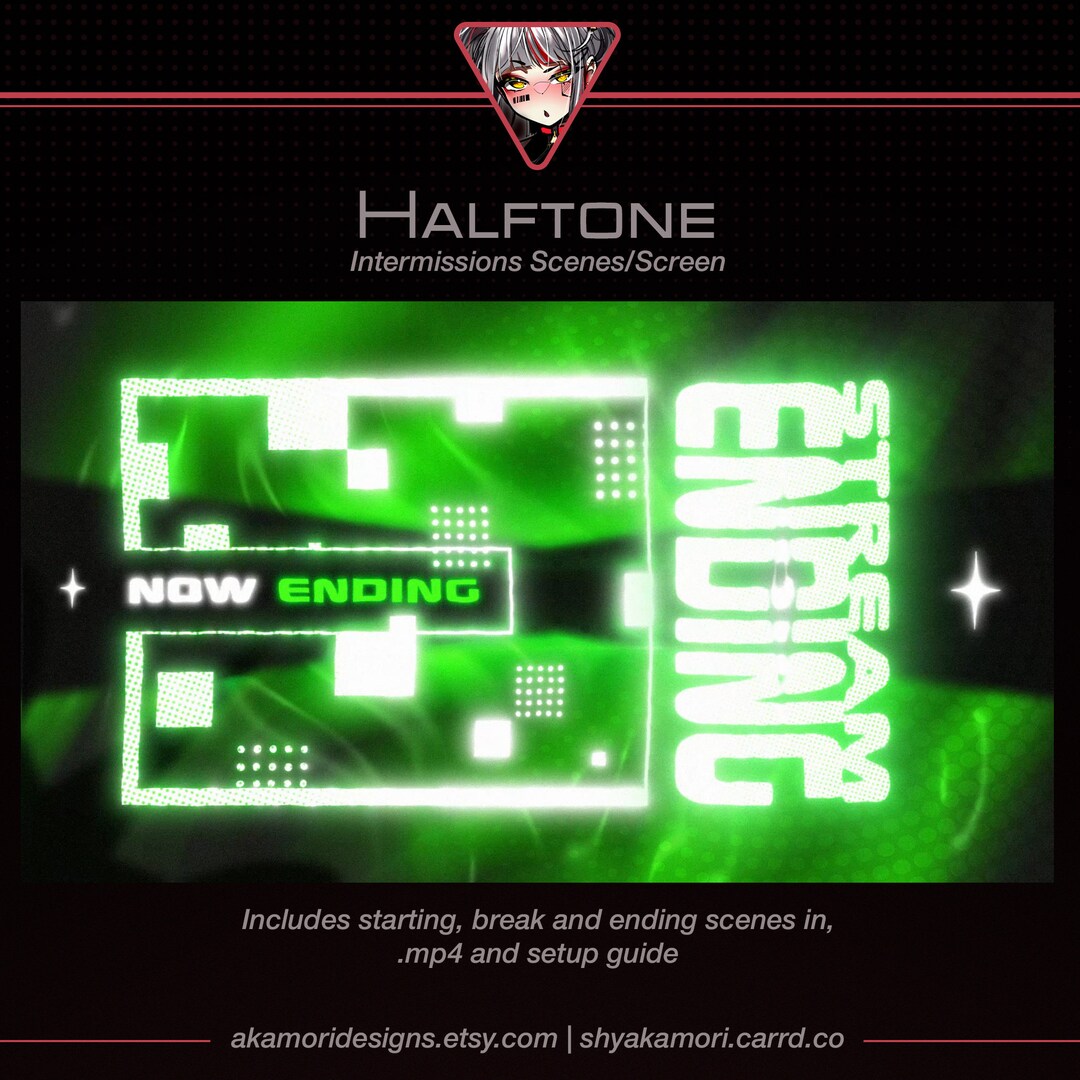 Green Halftone Themed Intermission Scenes | Animated Techy, Digital ...