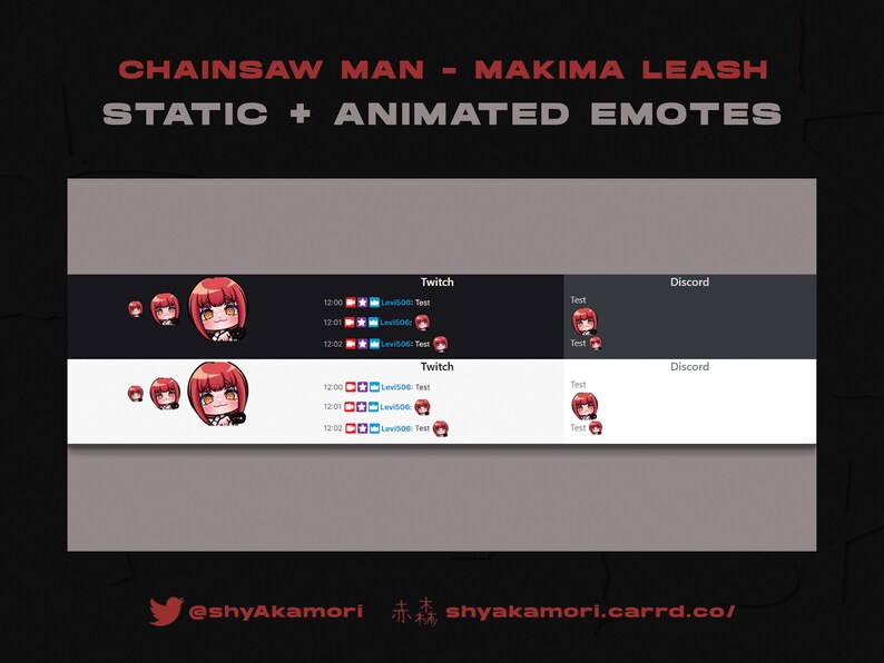 Static and Animated Emotes Pack Makima Leash / Angry Twitch, Discord ...