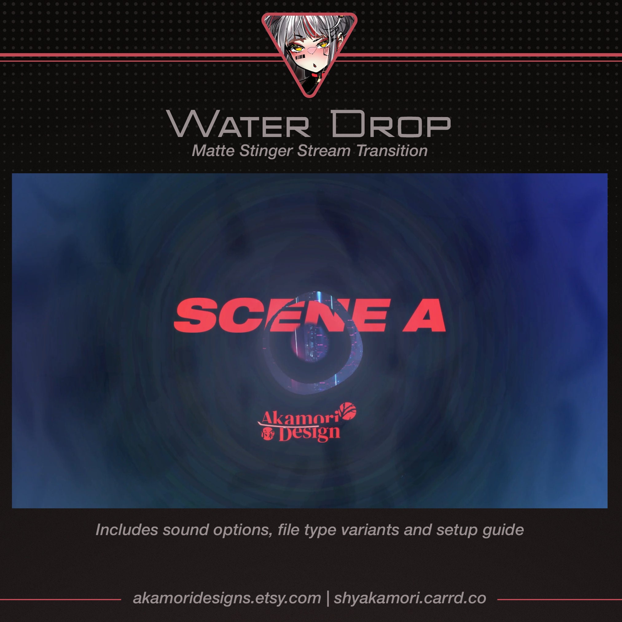 Water Drop and Ripple Track Matte Stinger Transition | Ethereal OBS ...