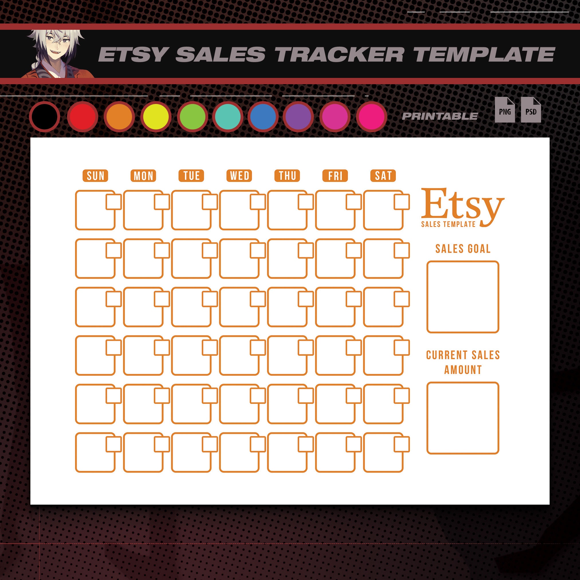 Printable Sales Tracker, Monthly Etsy Orders, Etsy Order Tracker, Etsy ...