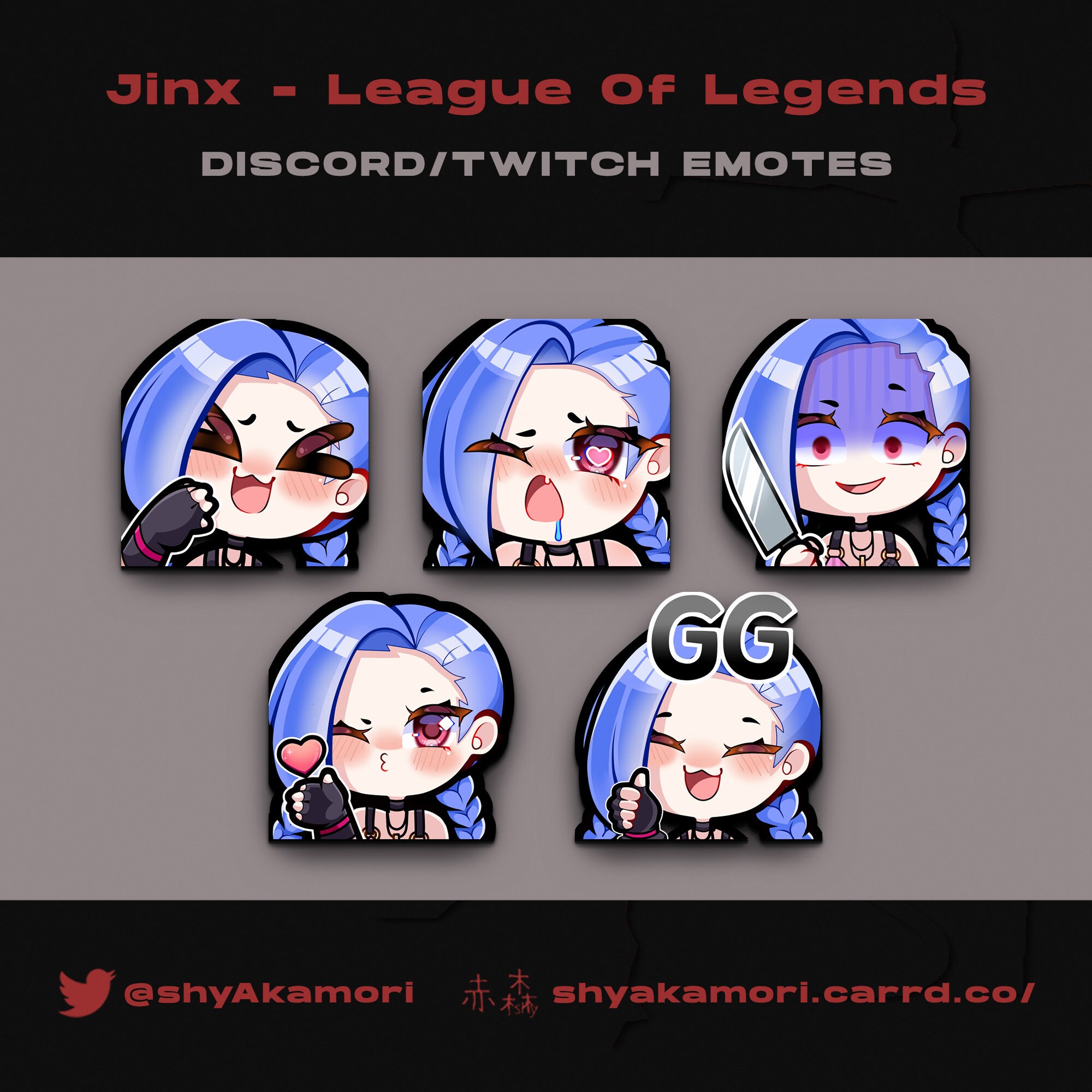Jinx League of Legends Twitch Emotes Pack Arcane Lol Jinx - Etsy Ireland