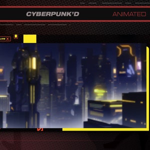 Cyberpunk Digital Futuristic Techy Animated Twitch Pack | BLK/RED/YLW ...