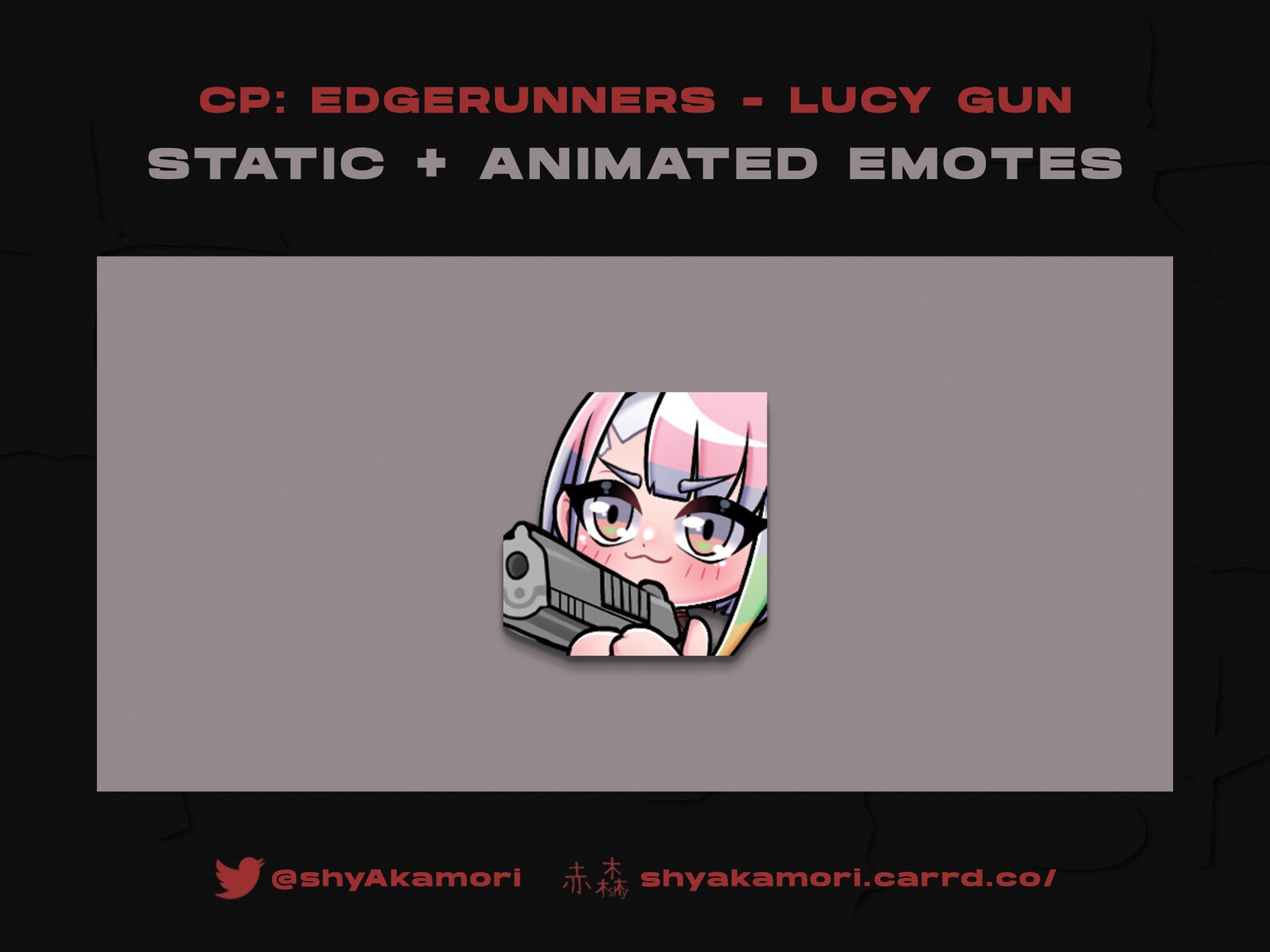 Static and Animated Emotes Set Cyberpunk Edgerunners Lucy Kushinada ...