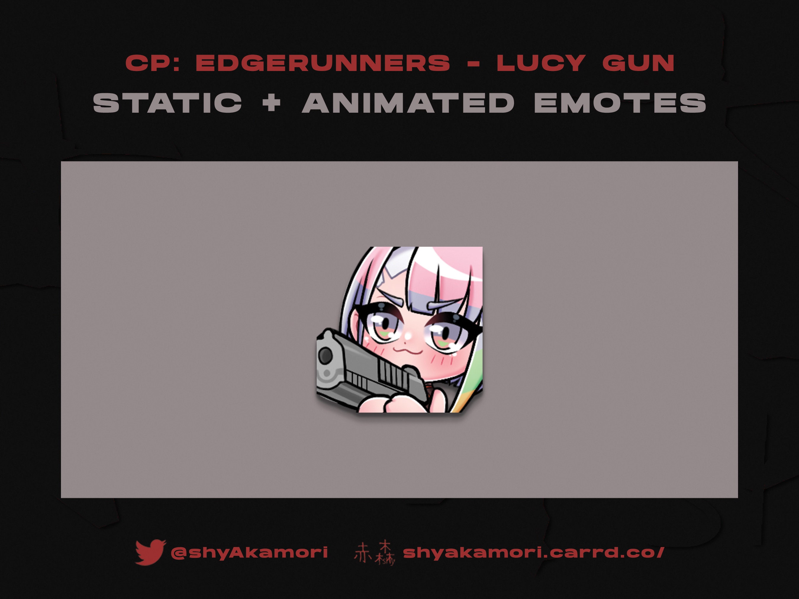 Static and Animated Emotes Set Cyberpunk Edgerunners Lucy Kushinada ...