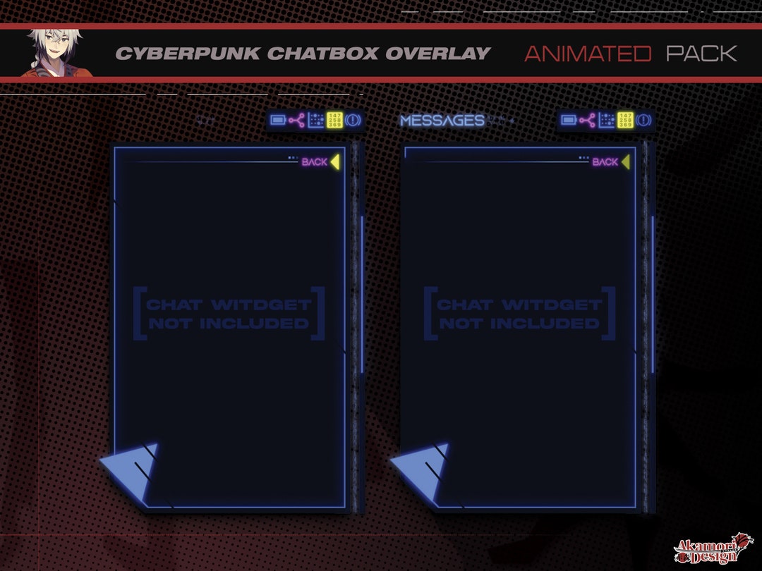 Blue Animated Cyberpunk Chatbox | Minimal Glitch, Glow Type Chat Box ...